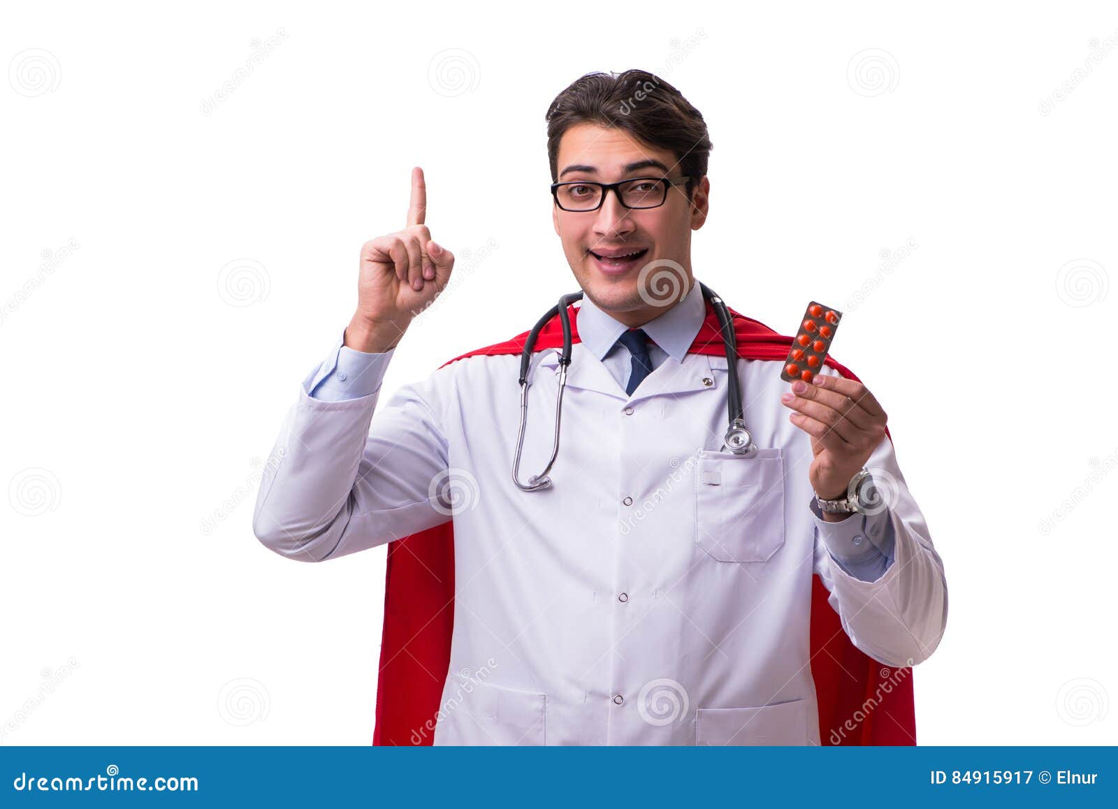 The Super Hero Doctor Isolated on White Stock Image - Image of ...