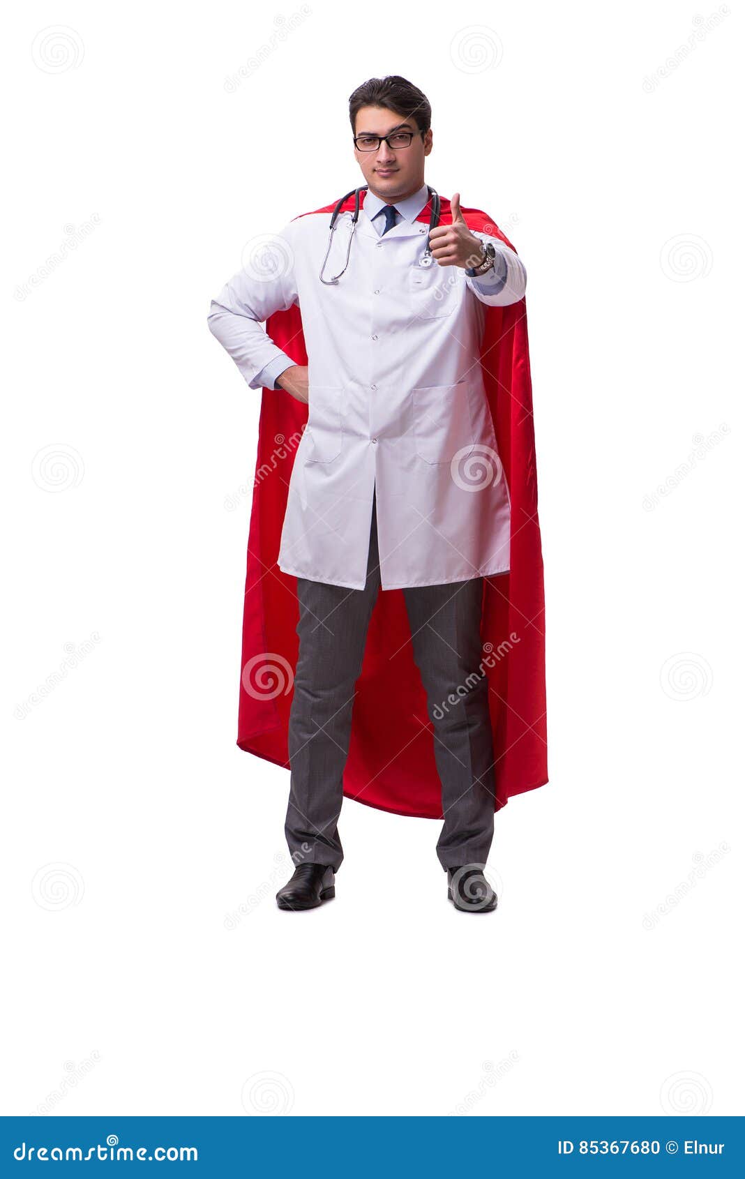 The Super Hero Doctor Isolated on White Stock Photo - Image of ...