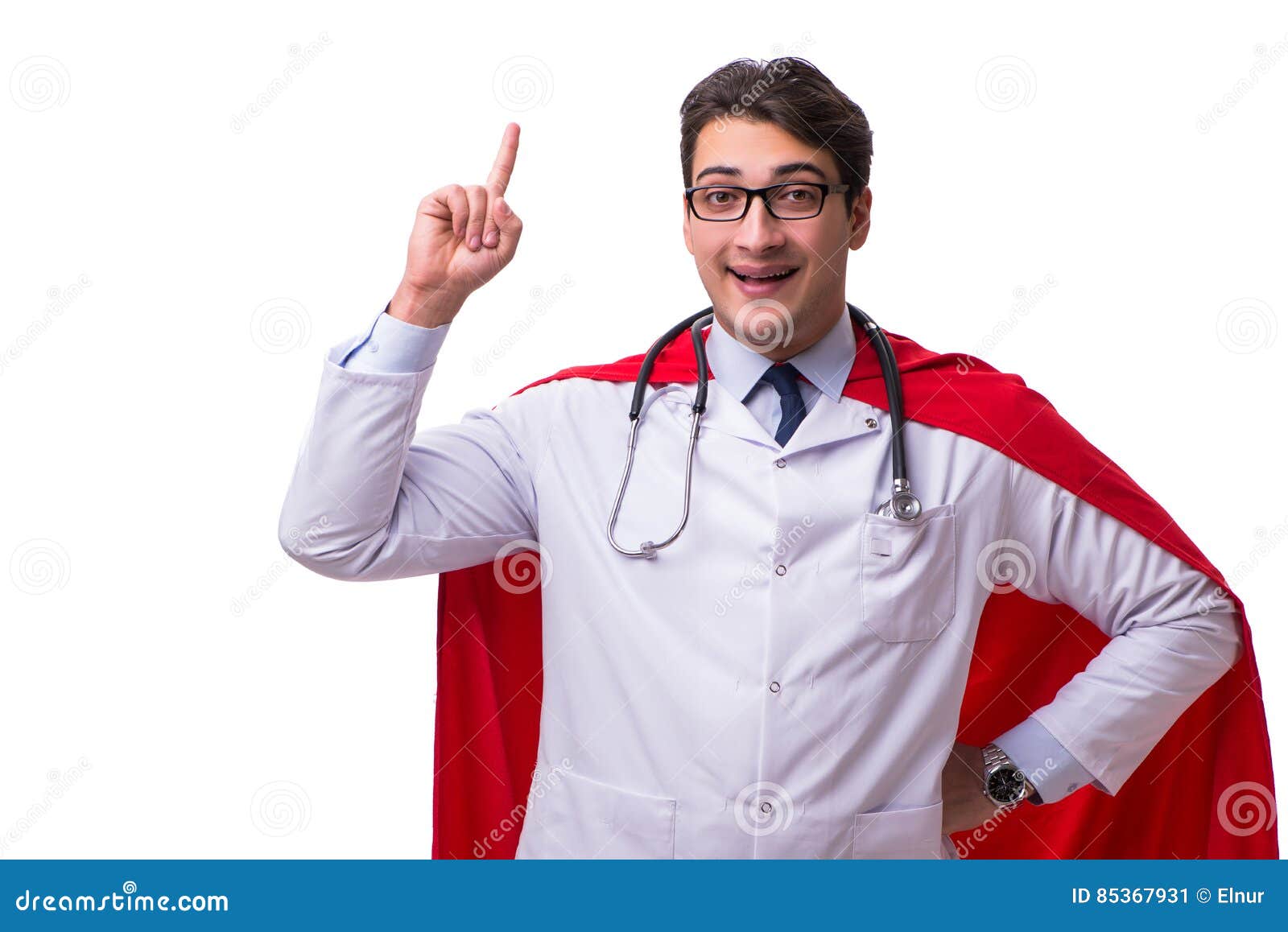 The Super Hero Doctor Isolated on White Stock Image - Image of hospital ...