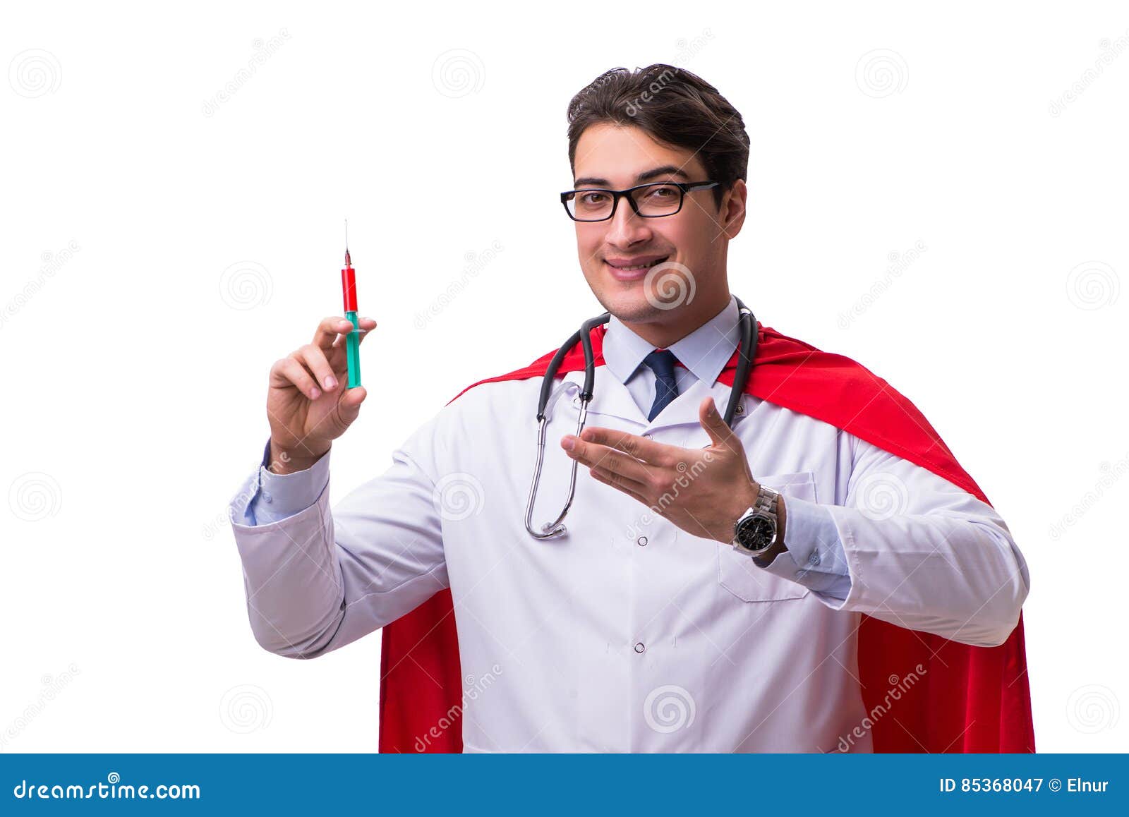The Super Hero Doctor Isolated on White Stock Image - Image of leader ...
