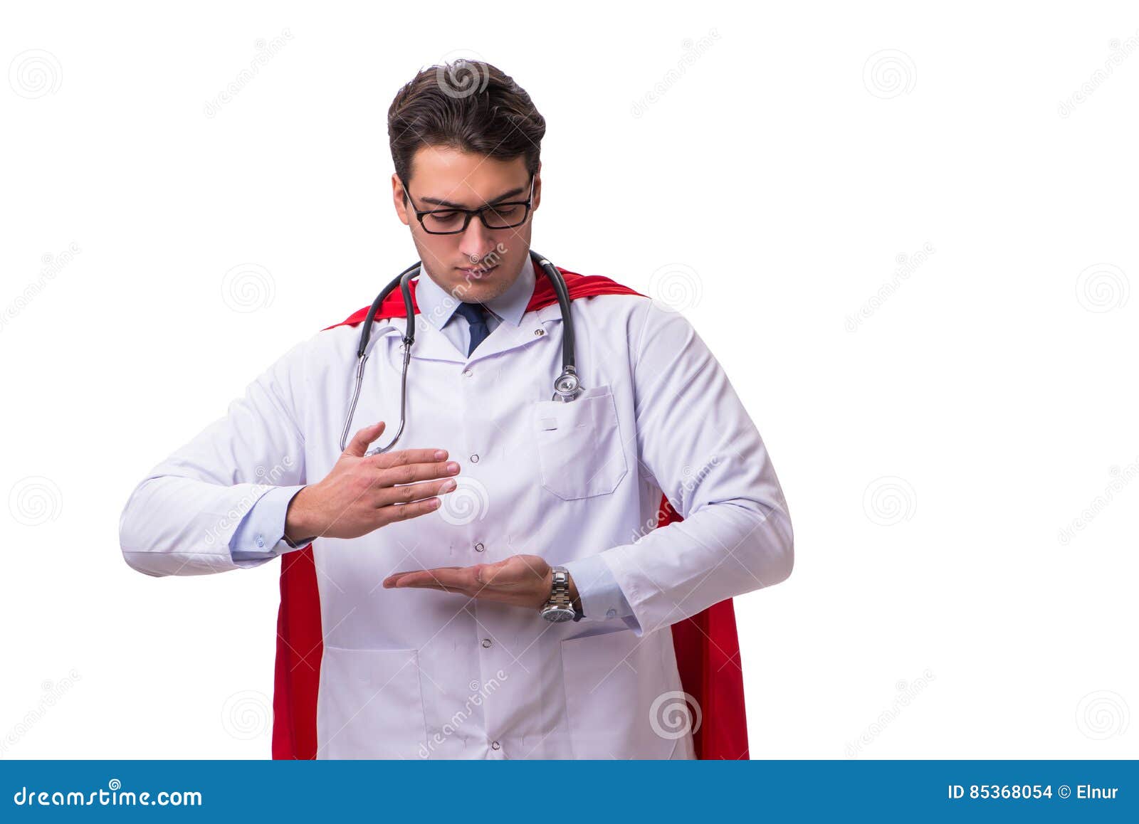 The Super Hero Doctor Isolated on White Stock Photo - Image of ...