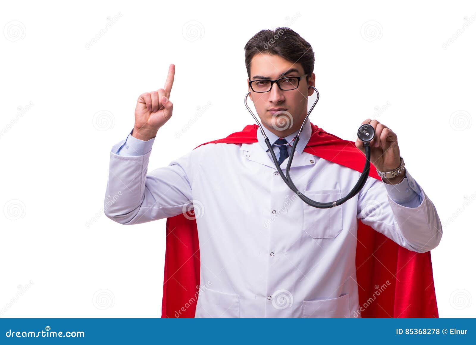 The Super Hero Doctor Isolated on White Stock Photo - Image of male ...