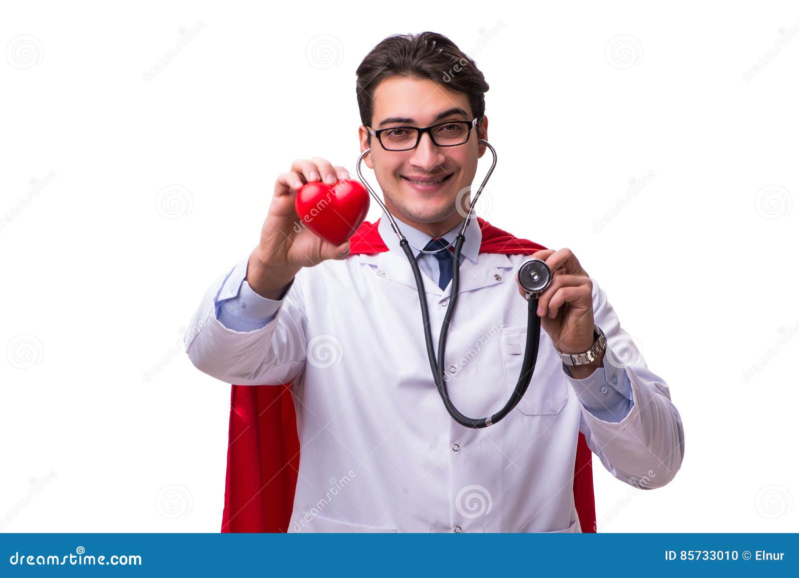 The Super Hero Doctor Isolated on White Stock Photo - Image of ...
