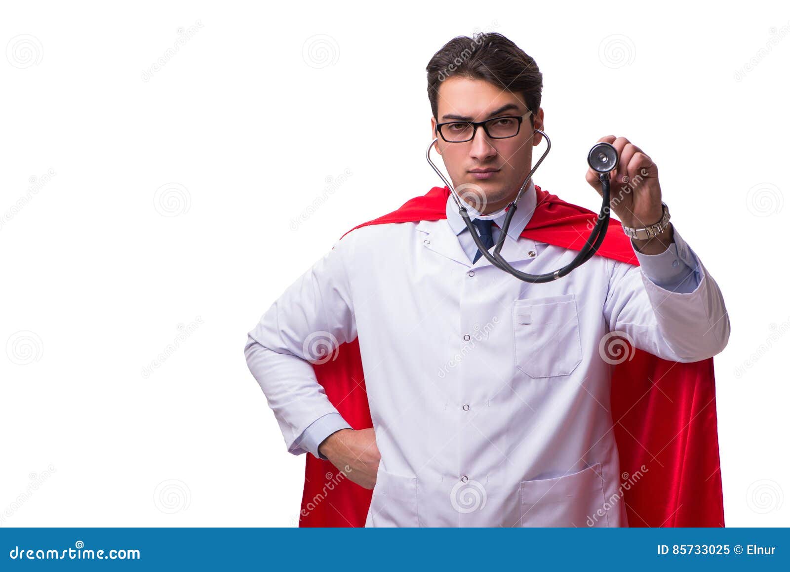 The Super Hero Doctor Isolated on White Stock Image - Image of ...