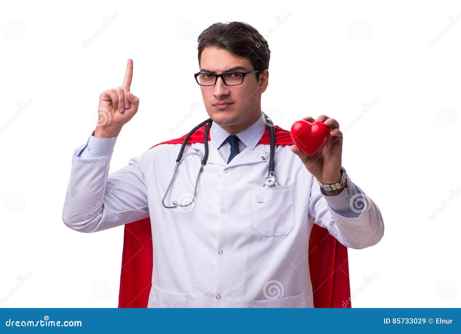 The Super Hero Doctor Isolated on White Stock Image - Image of ...