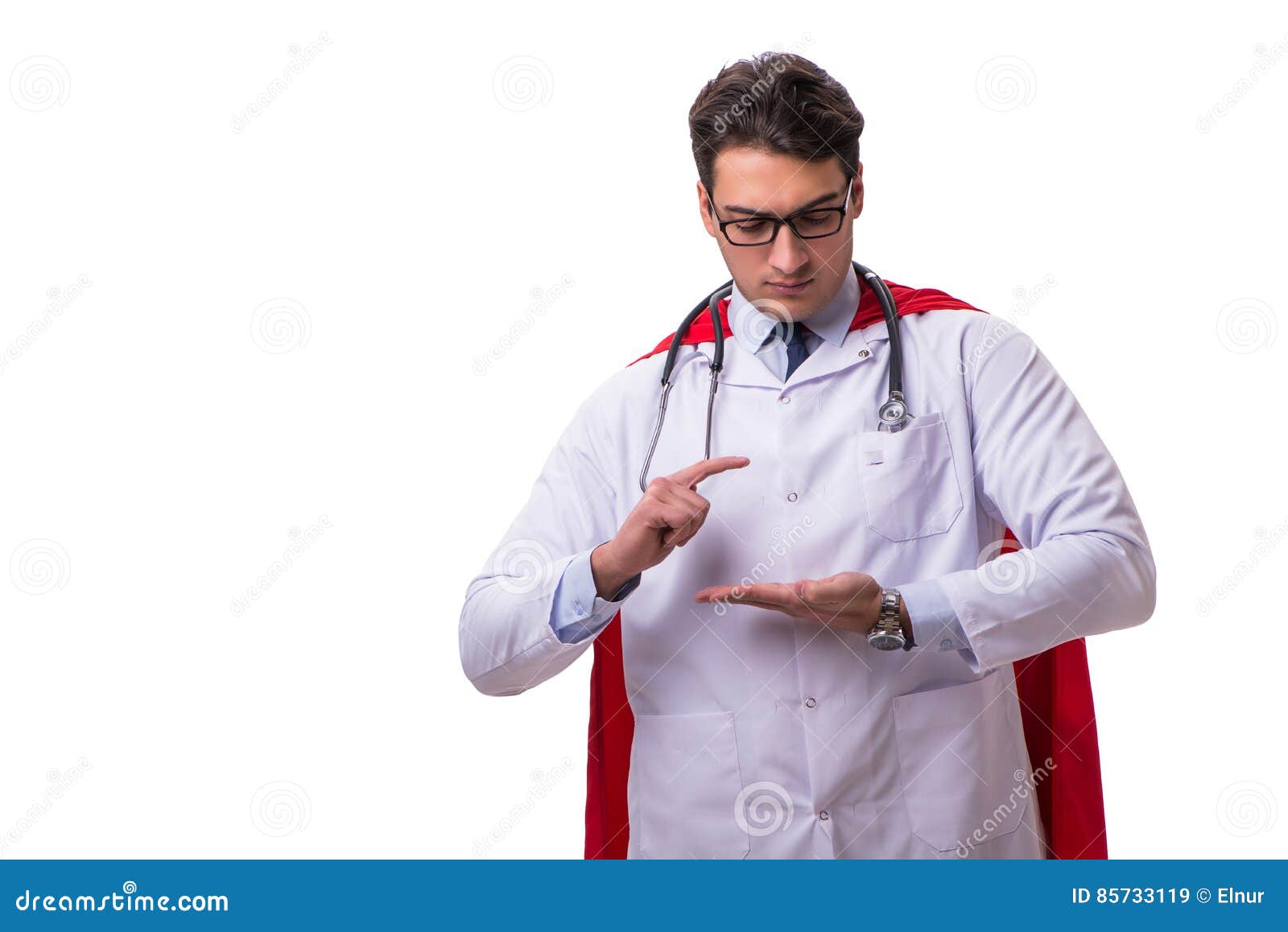 The Super Hero Doctor Isolated on White Stock Image - Image of ...