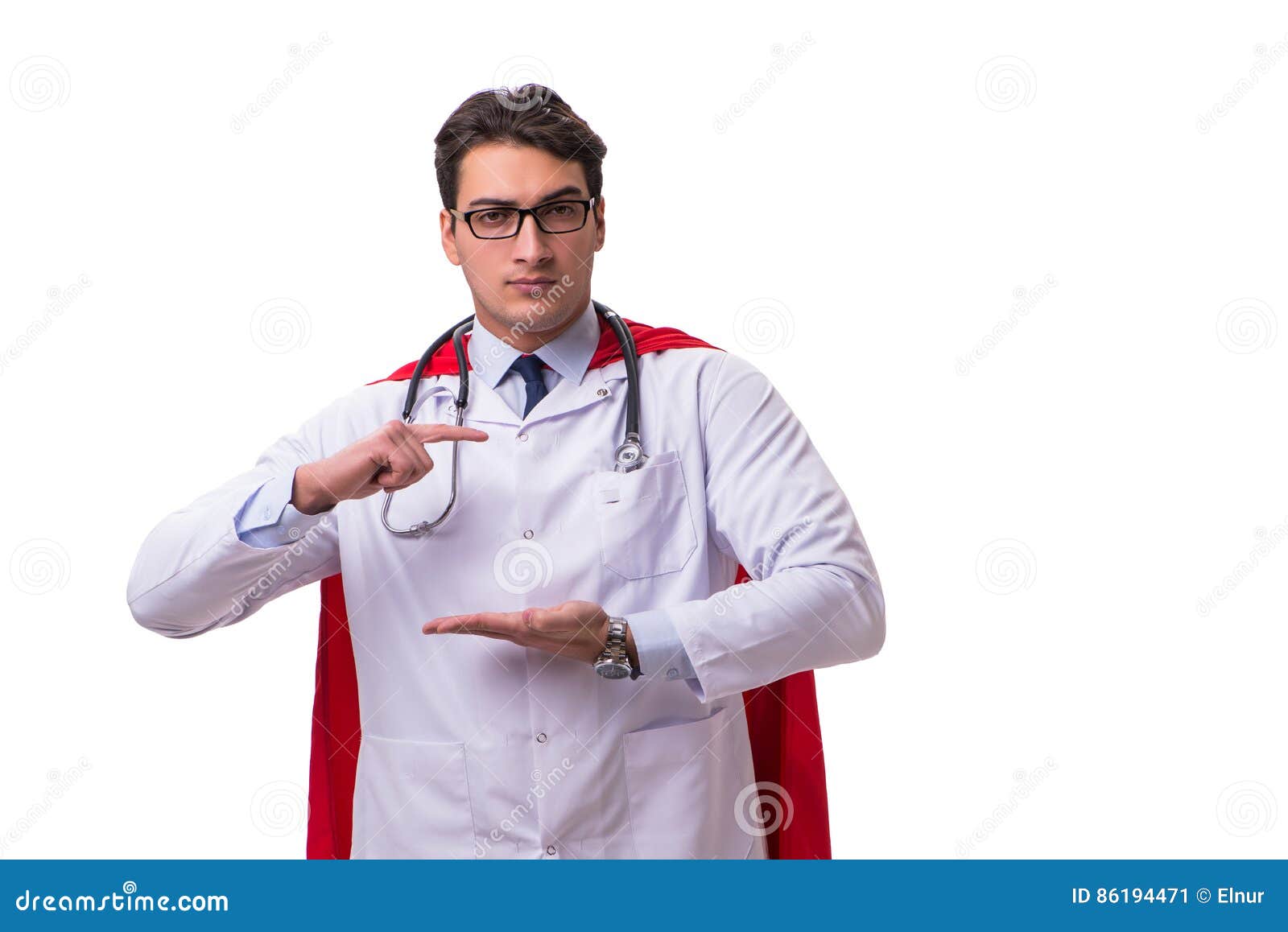 The Super Hero Doctor Isolated on White Stock Image - Image of hands ...