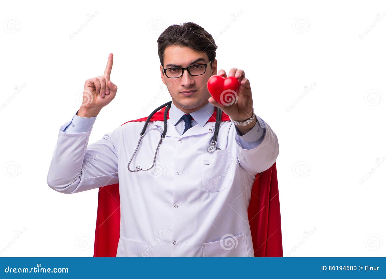 The Super Hero Doctor Isolated on White Stock Photo - Image of health ...
