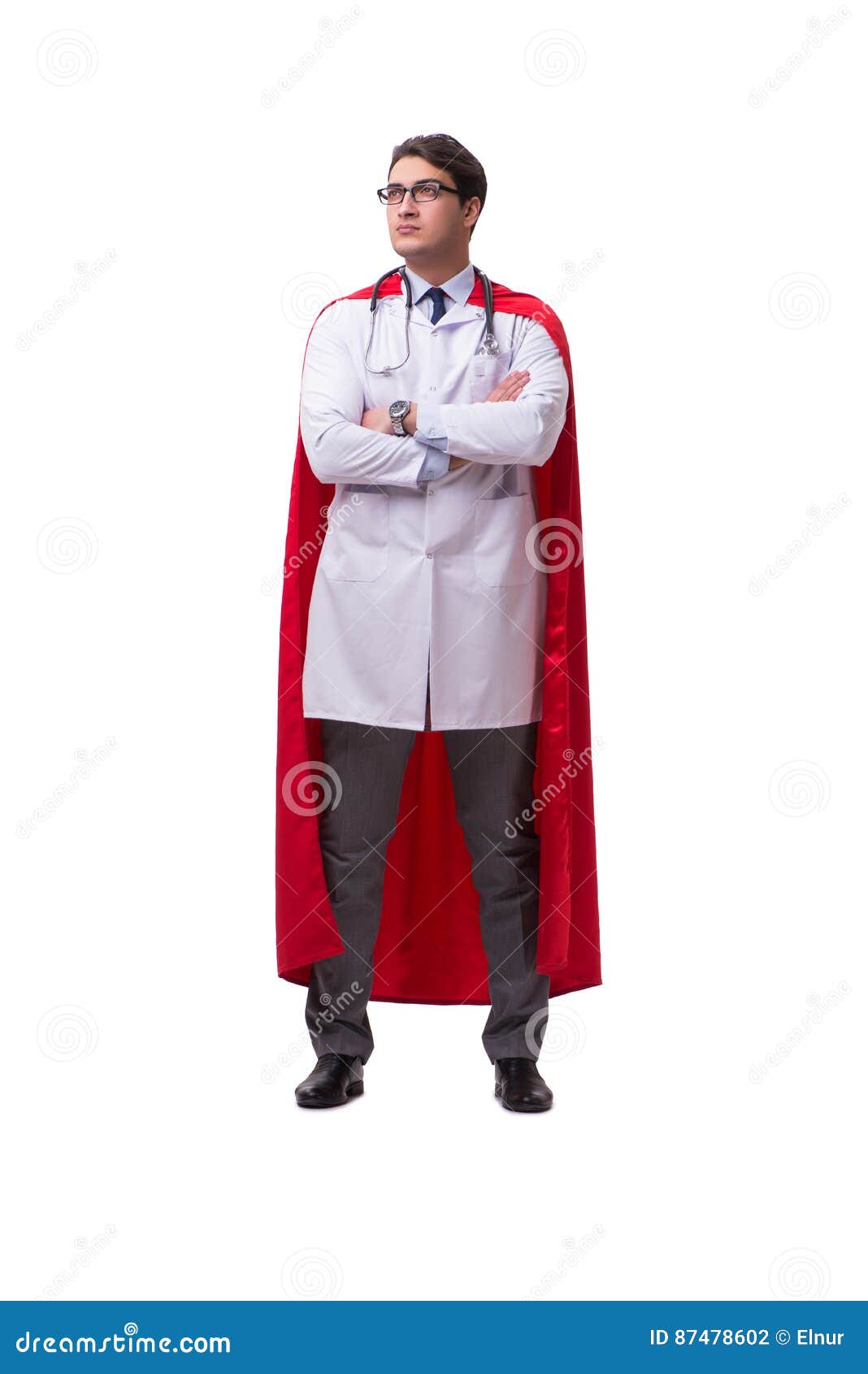 The Super Hero Doctor Isolated on White Stock Photo - Image of exam ...