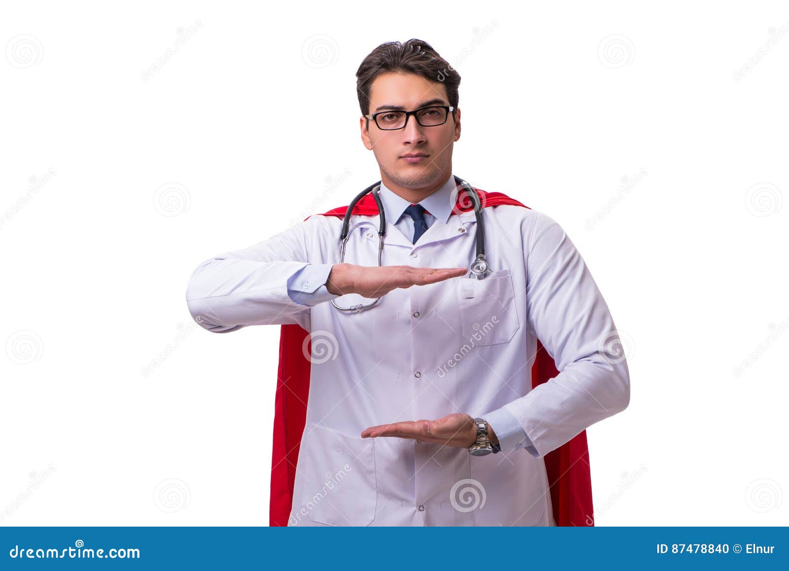 The Super Hero Doctor Isolated on White Stock Photo - Image of hands ...