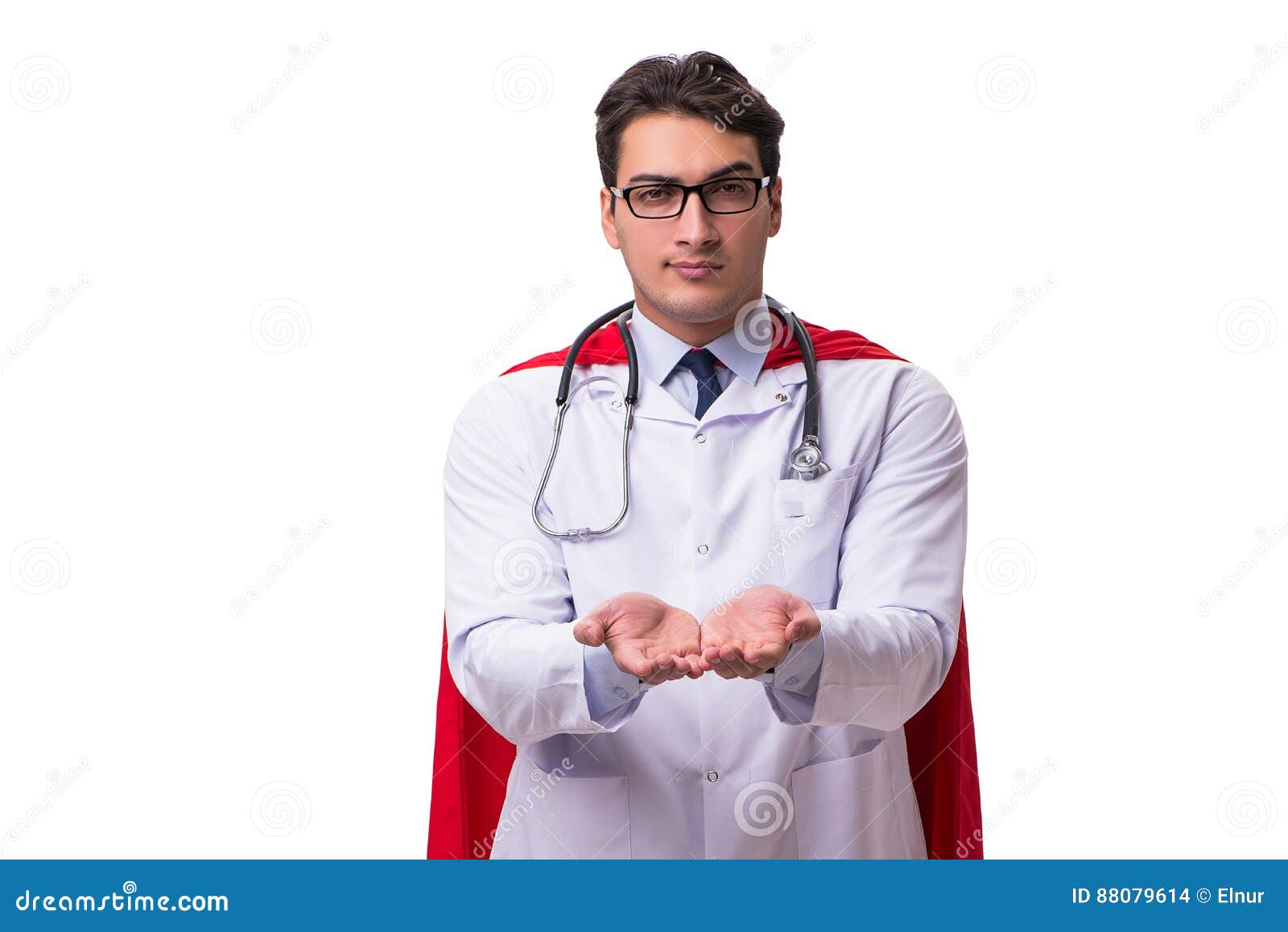 The Super Hero Doctor Isolated on White Stock Photo - Image of ...