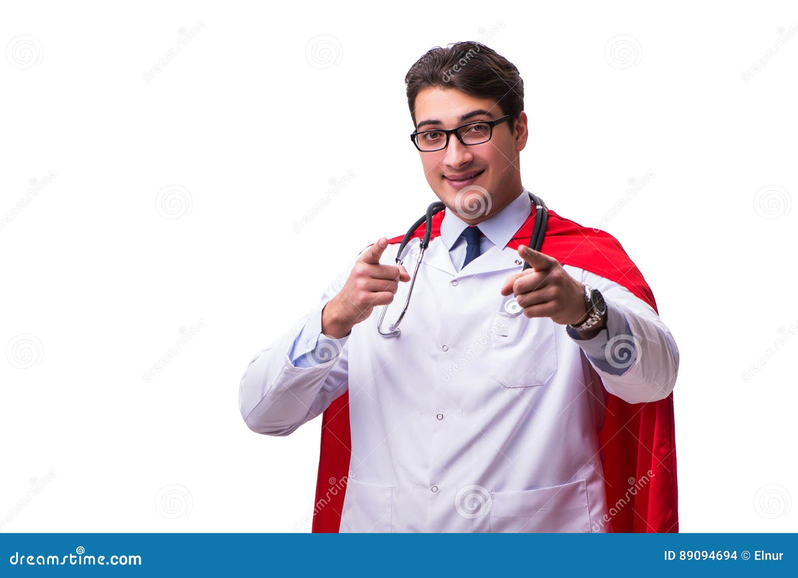 The Super Hero Doctor Isolated on White Stock Photo - Image of ...