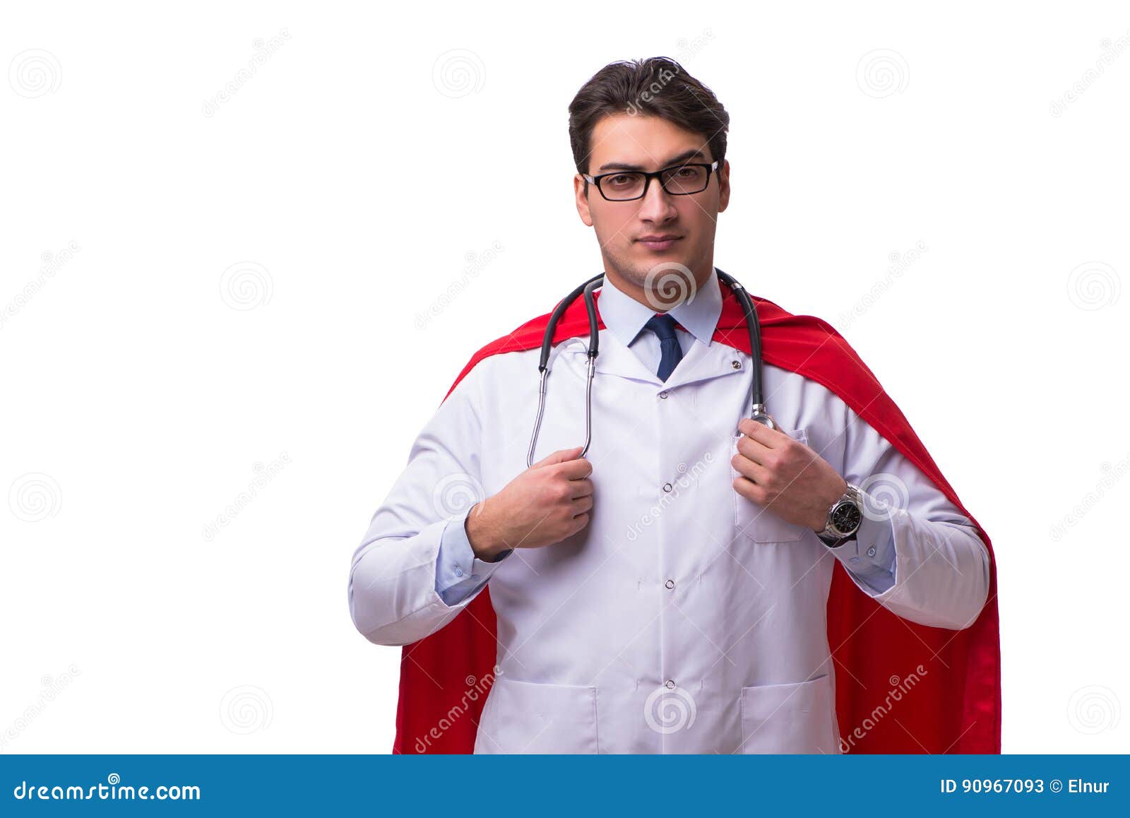 The Super Hero Doctor Isolated on White Stock Image - Image of ...