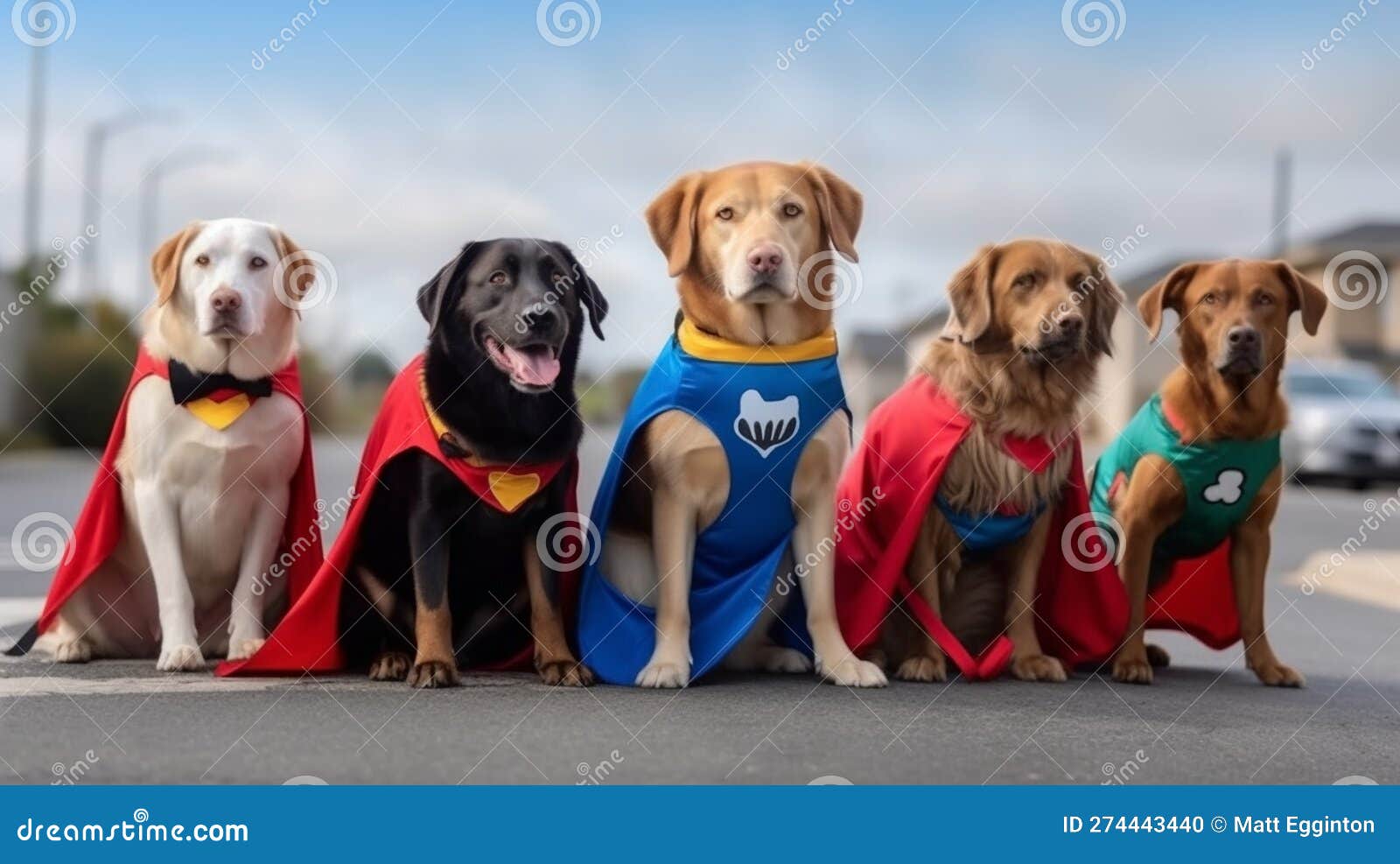 Super Hero Dogs - Wearing Capes Stock Photo - Image of superman ...