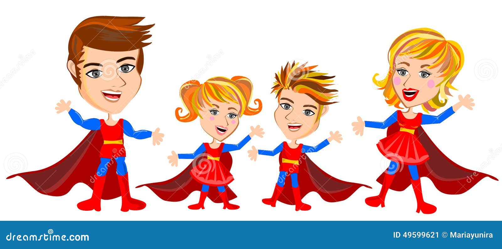 Superhero Family stock vector. Illustration of male, cartoon - 49599621