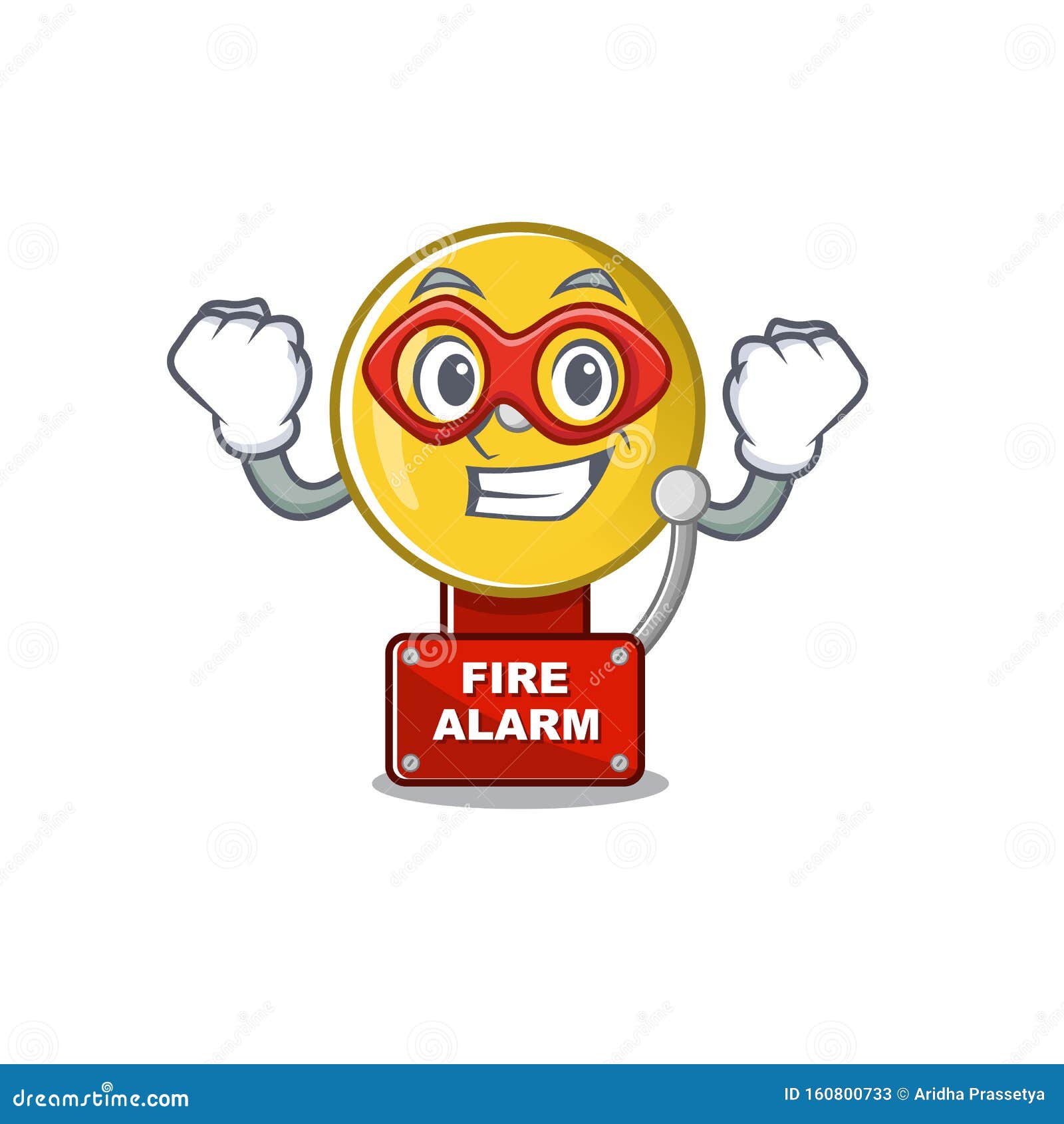 Super Hero Fire Alarm Isolated with the Mascot Stock Vector ...