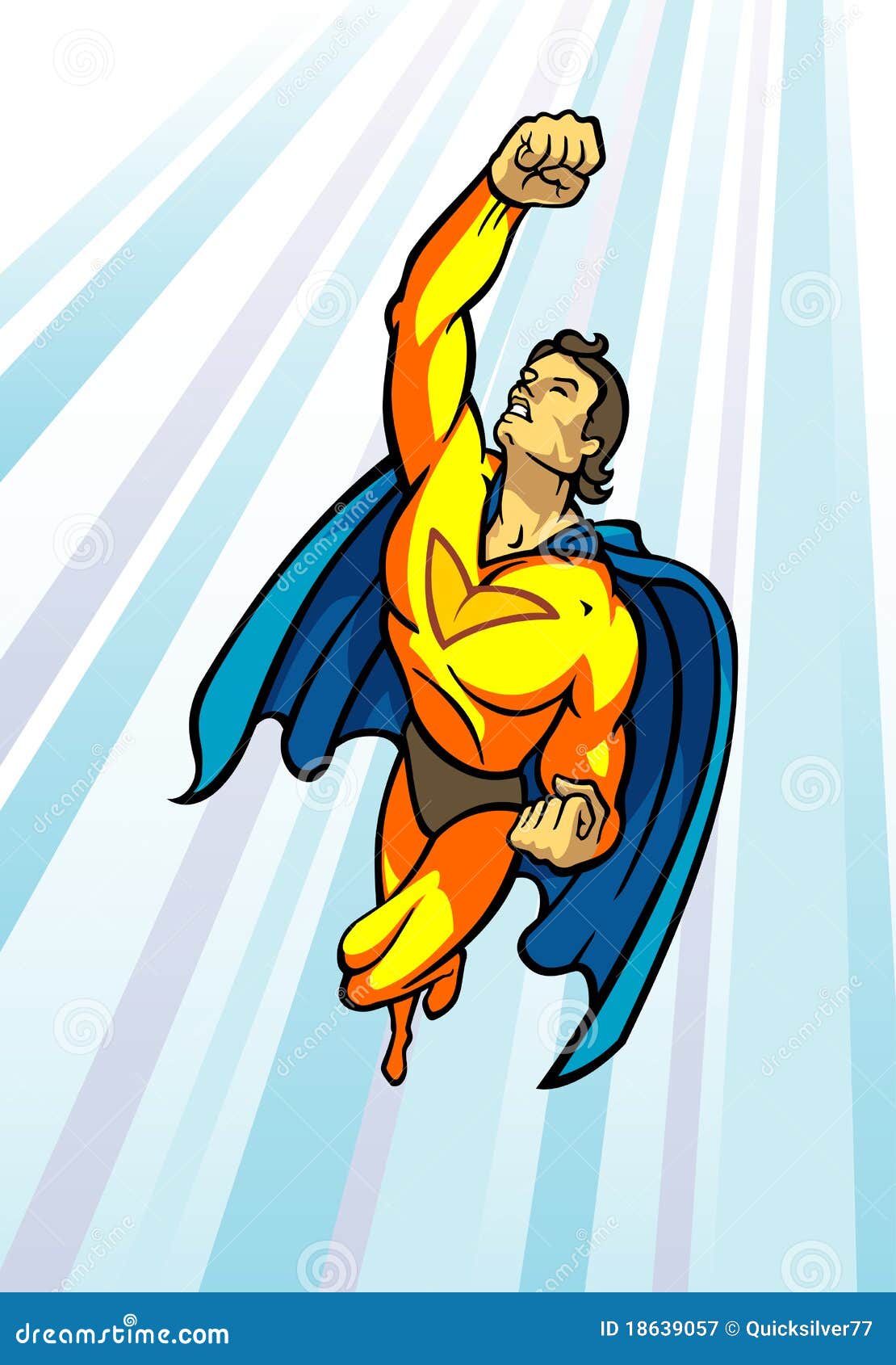 Super Hero Fly stock vector. Illustration of hero, white - 18639057