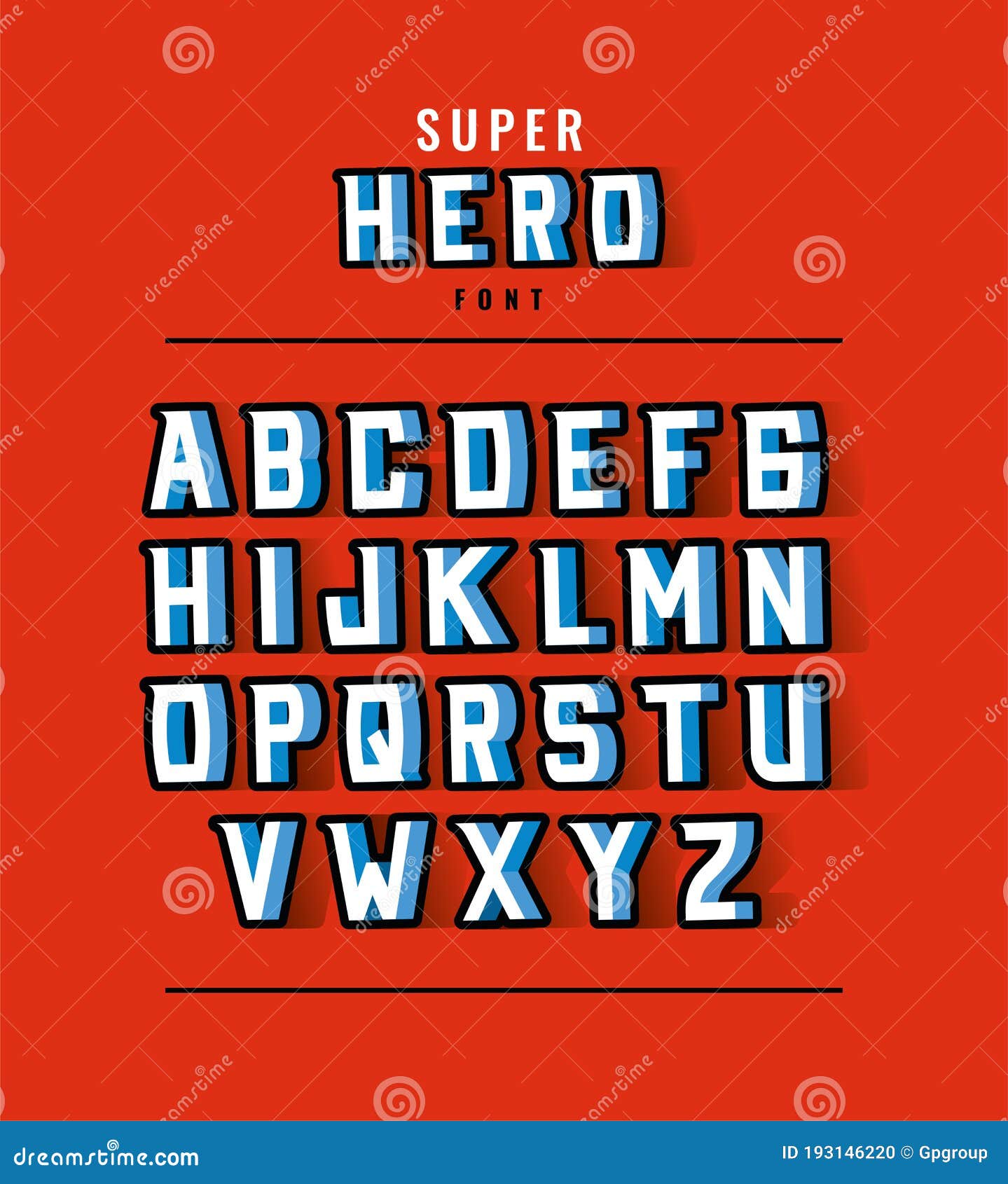 Super Hero Font and Alphabet Vector Design Stock Vector - Illustration ...