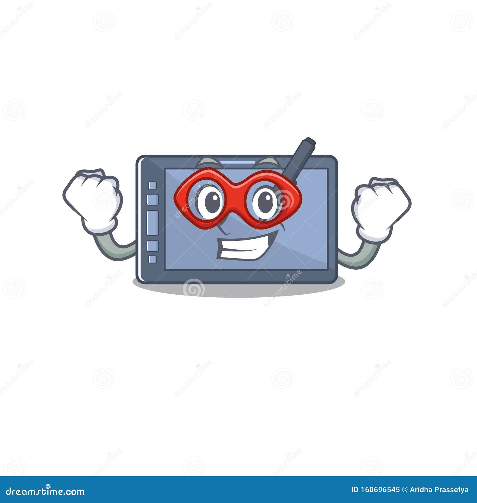 Super Hero Graphic Tablet Character with Shape Mascot Stock Vector ...