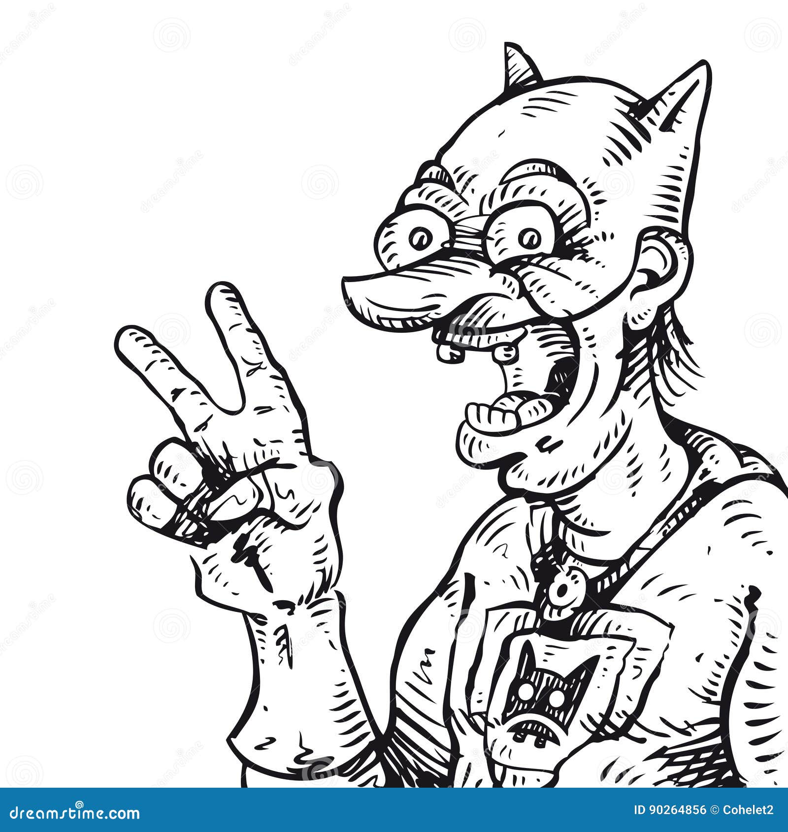 Super Hero Hand drawn stock vector. Illustration of friendly - 90264856