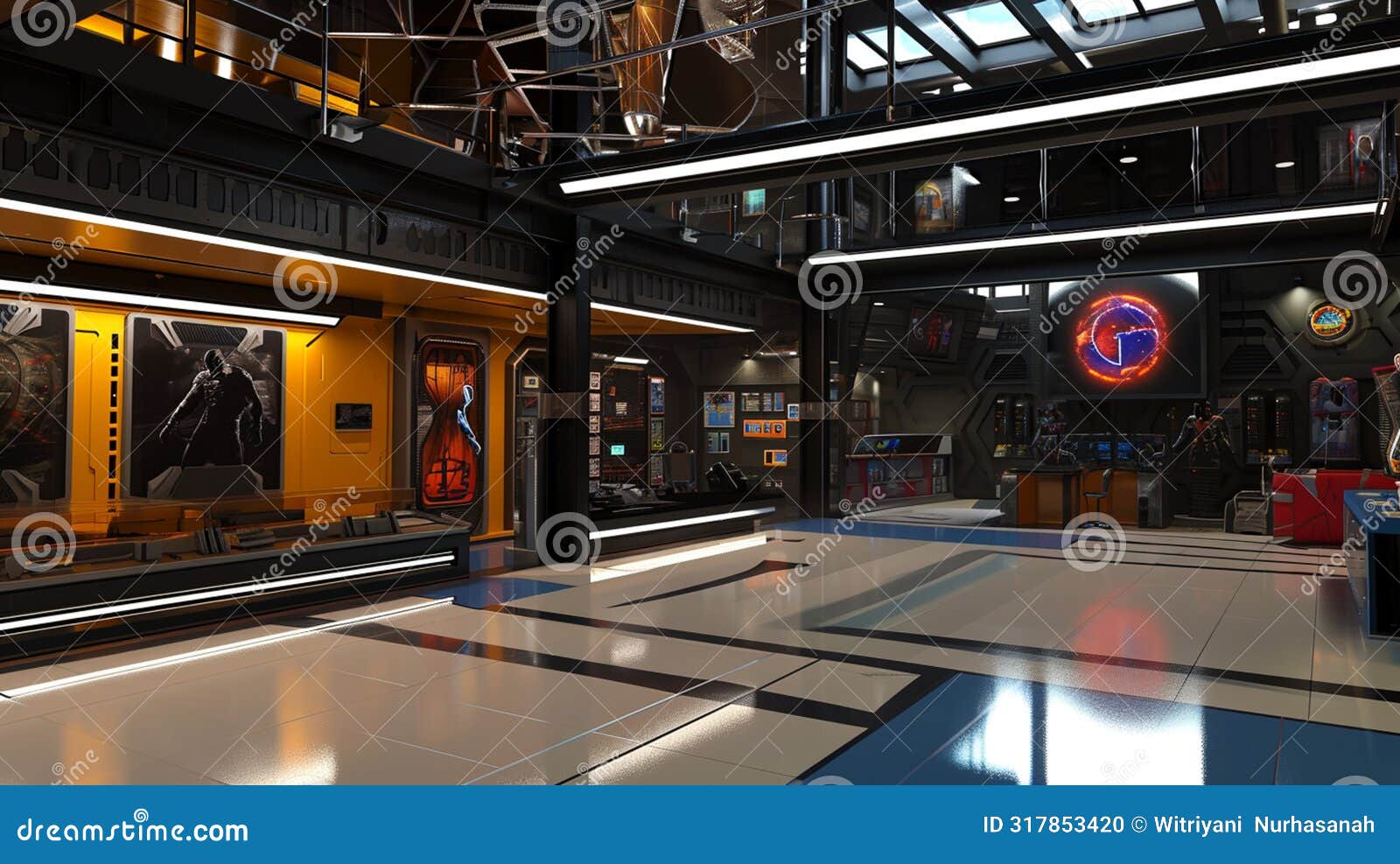 Super Hero Headquarters Room Interior. Generative Ai Stock Illustration ...