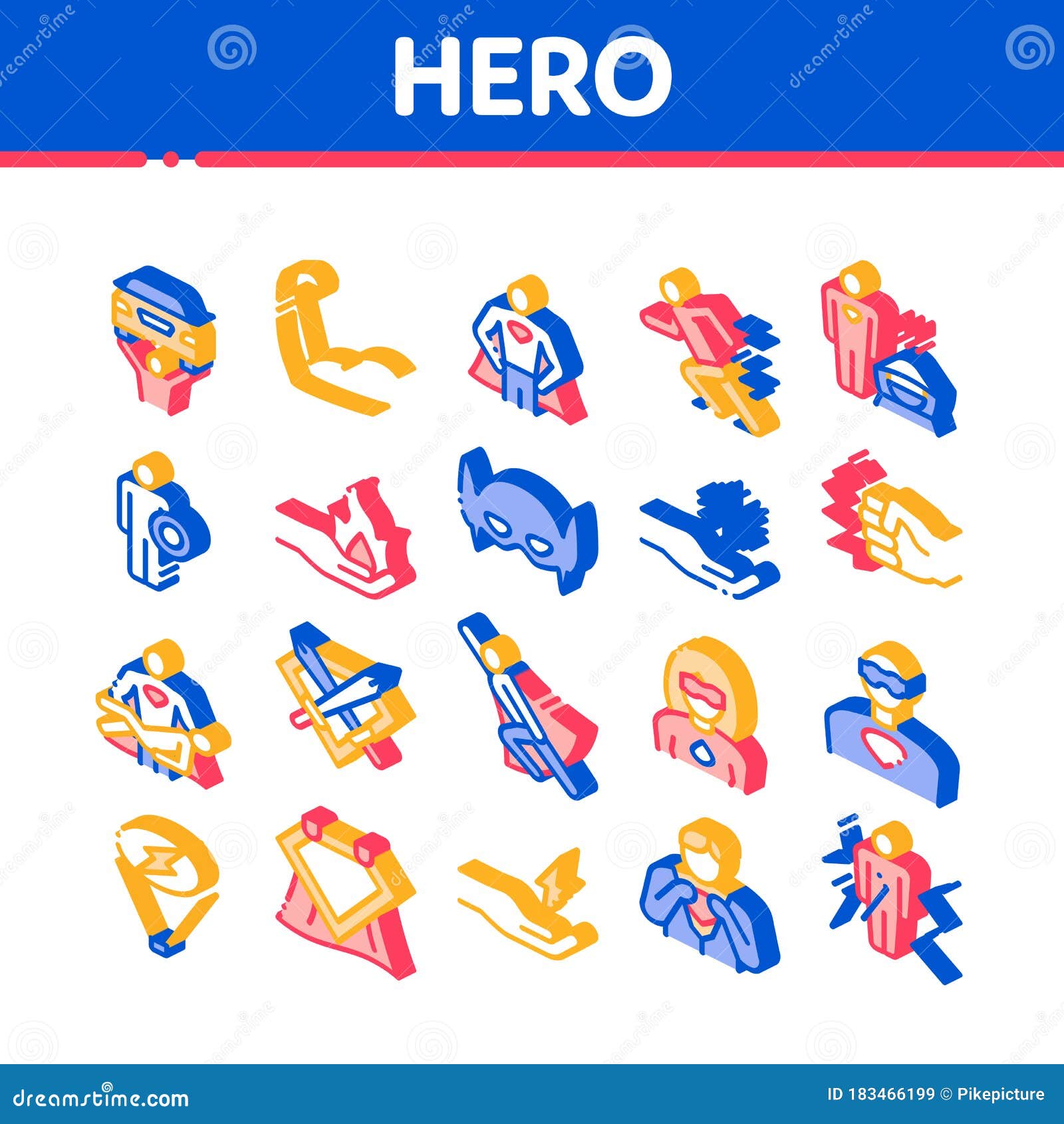Super Hero Isometric Elements Icons Set Vector Stock Vector ... Super Hero Isometric Elements Icons Set Vector Stock Vector ...