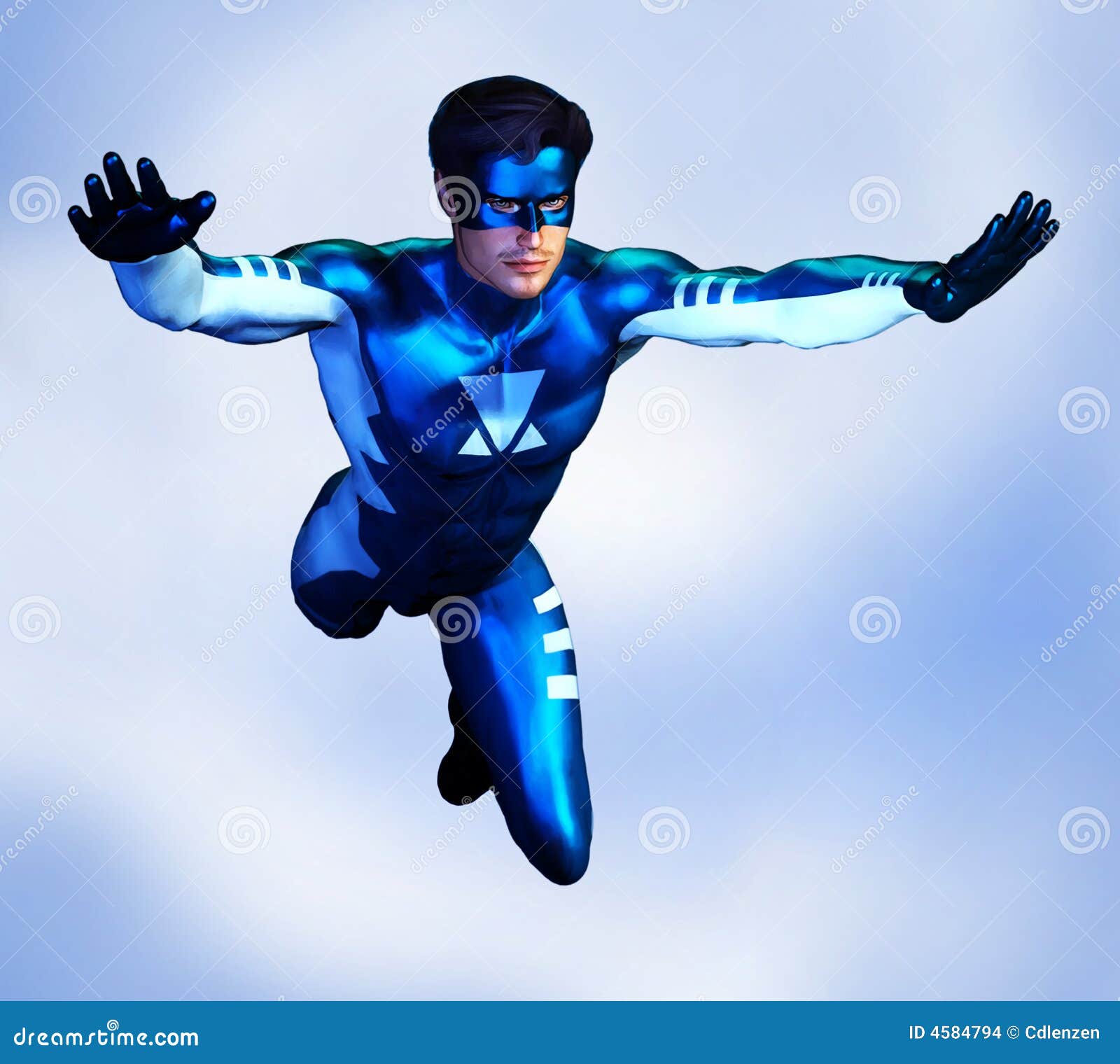 Super hero male front view stock illustration. Illustration of fiction ...