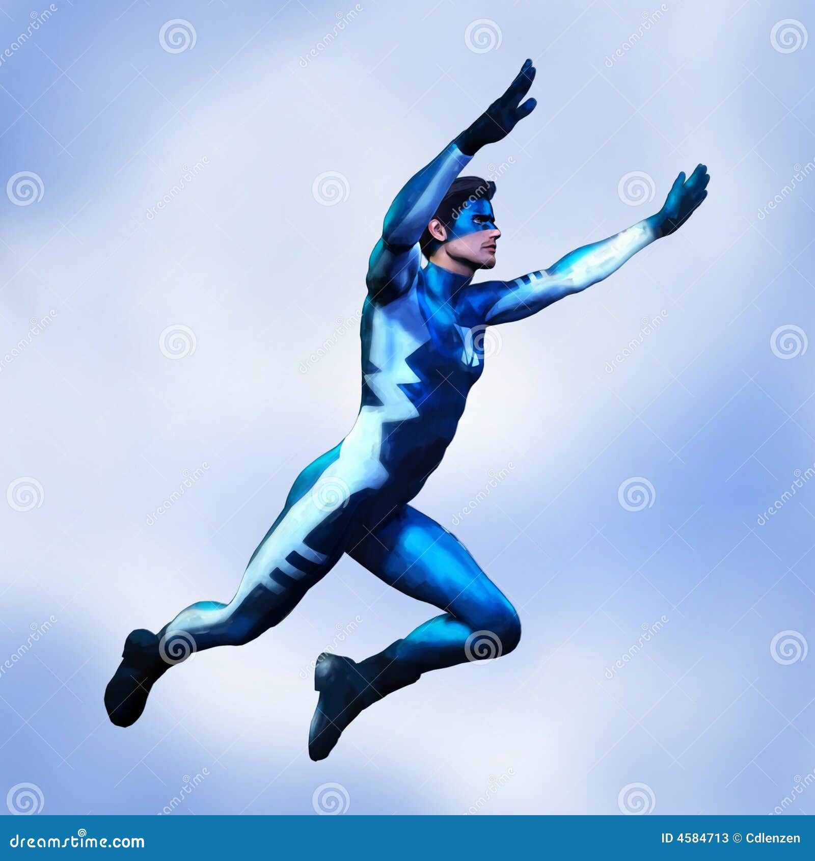 Super hero male side view stock illustration. Illustration of rendered ...