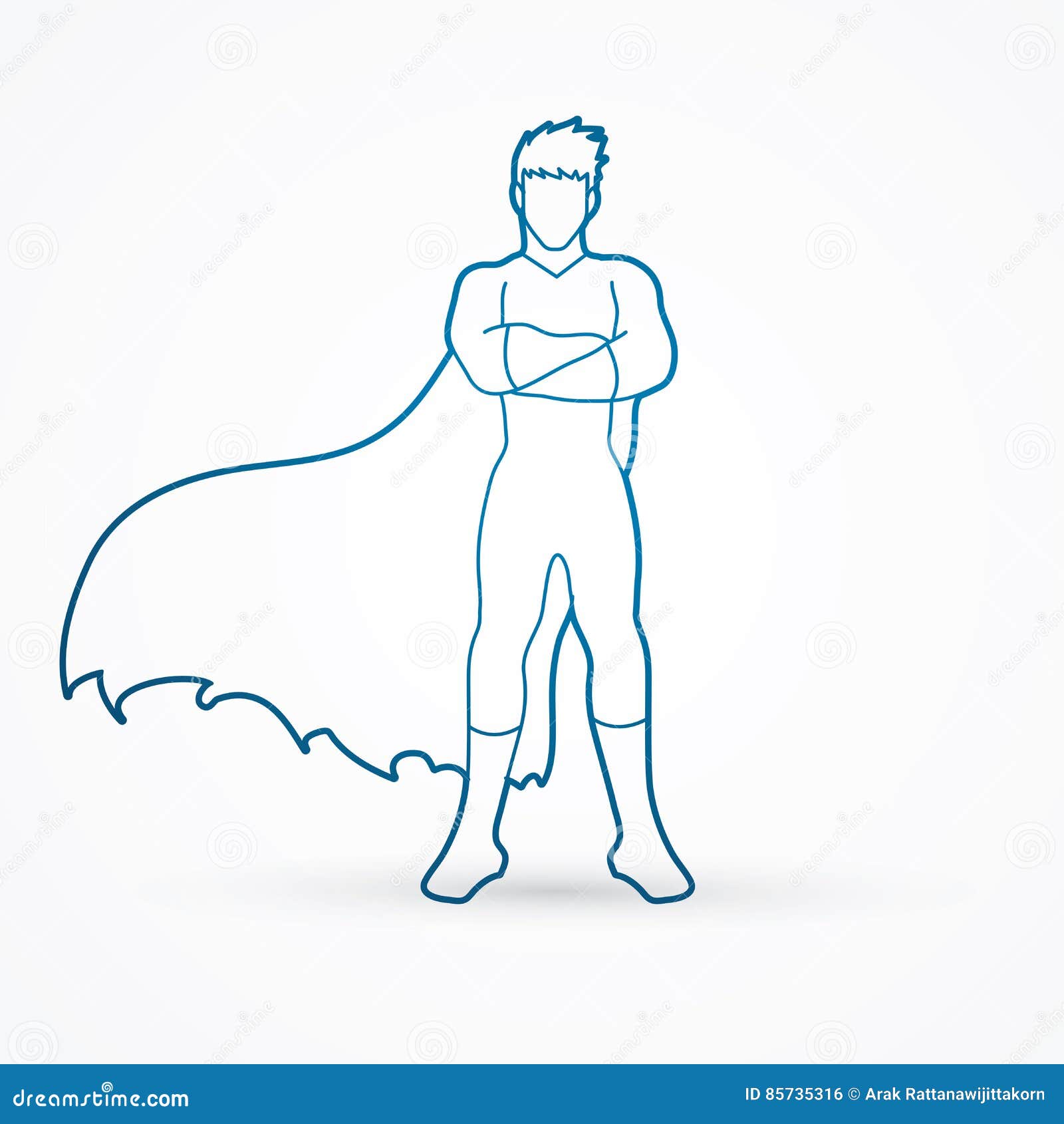 Super hero man standing stock vector. Illustration of mascot - 85735316