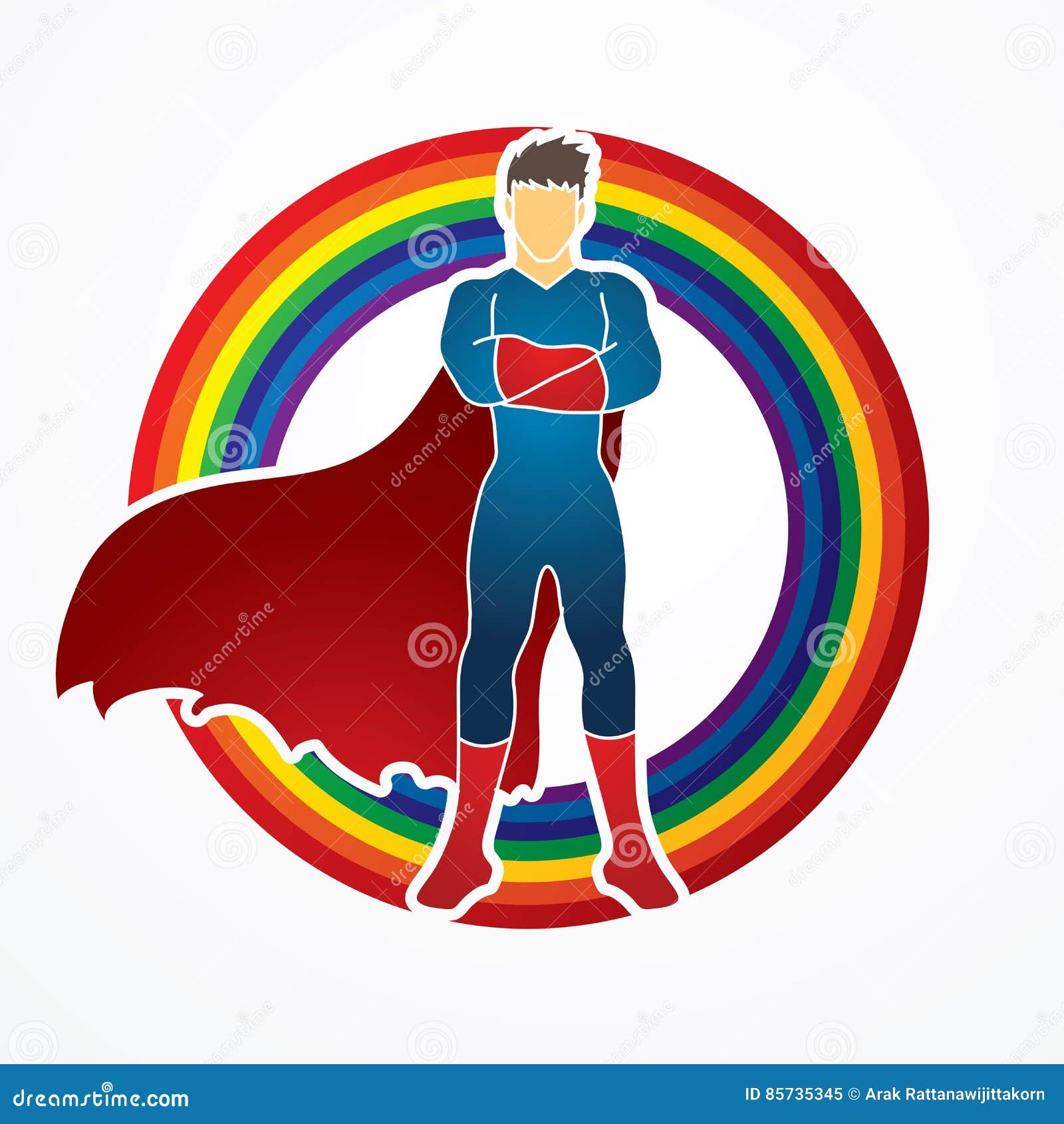Super hero man standing stock vector. Illustration of logo - 85735345