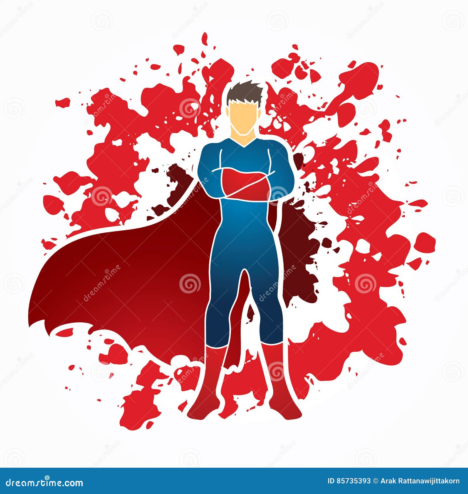 Super hero man standing stock vector. Illustration of mascot - 85735393