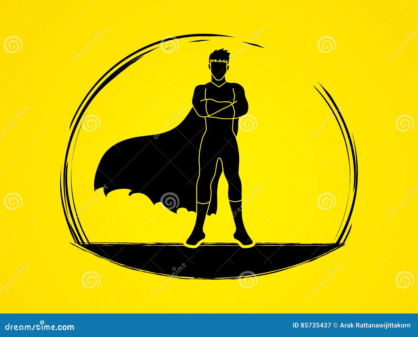 Super hero man standing stock vector. Illustration of fight - 85735437