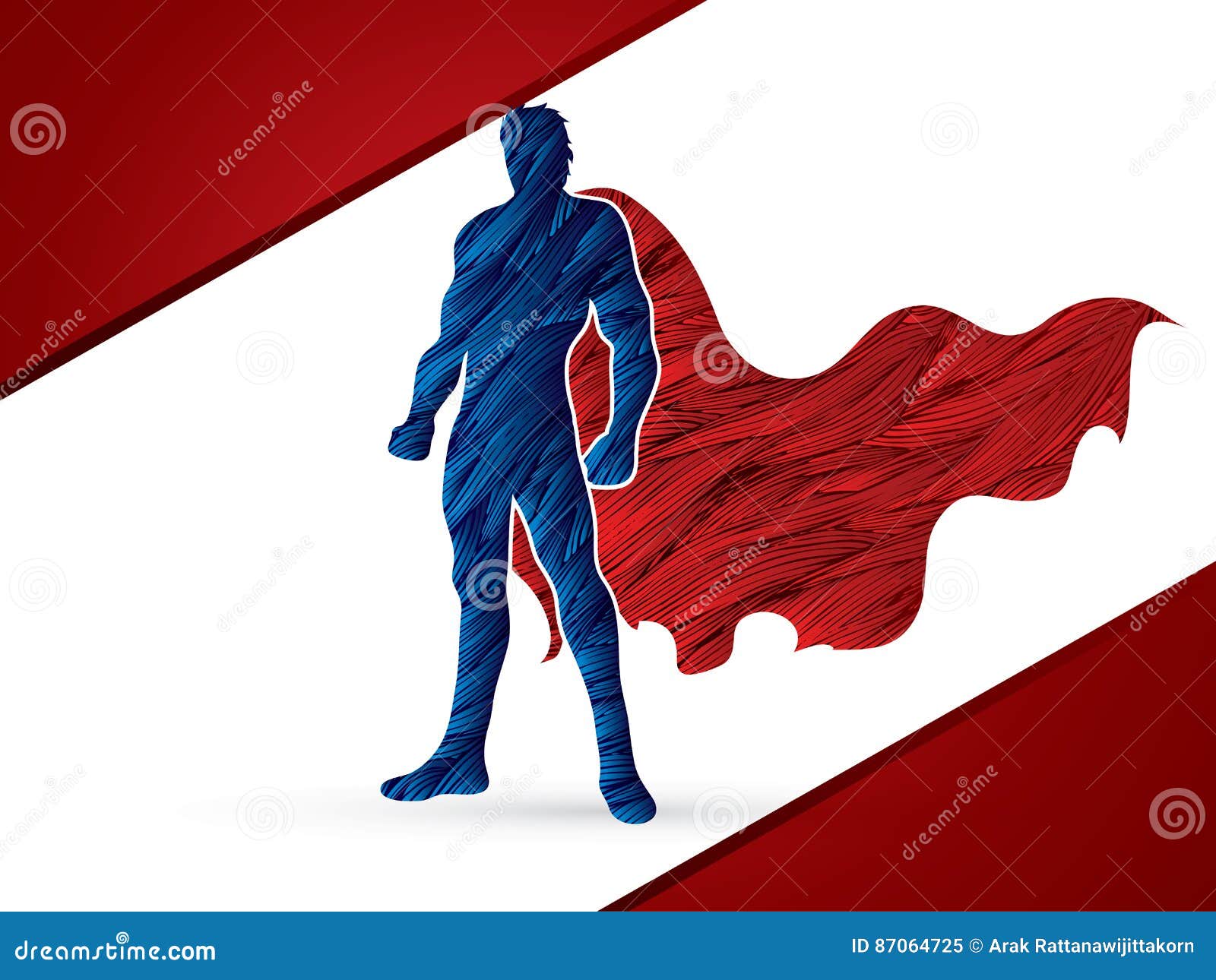 Super Hero man standing stock vector. Illustration of economy - 87064725