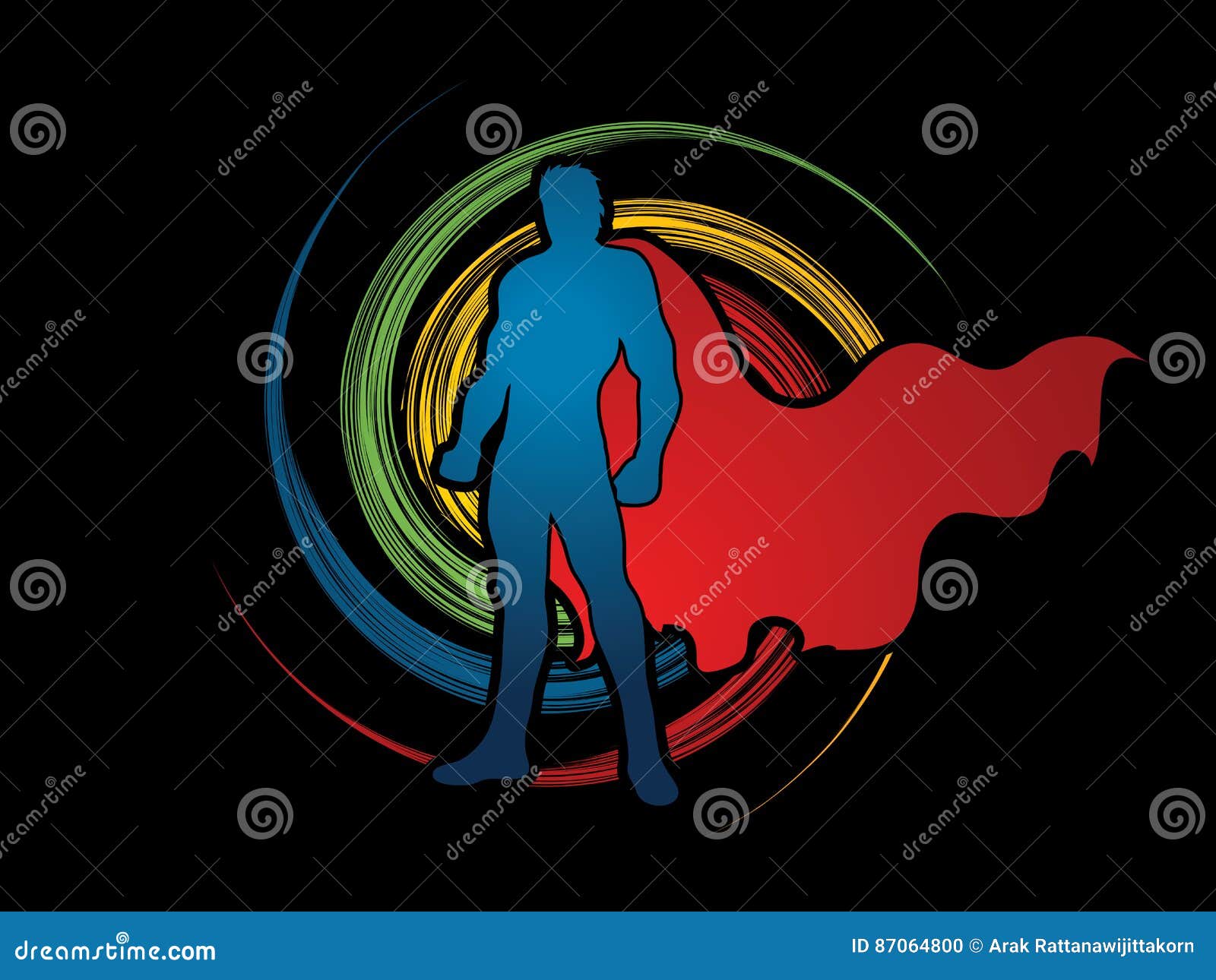 Super Hero man standing stock vector. Illustration of courage - 87064800