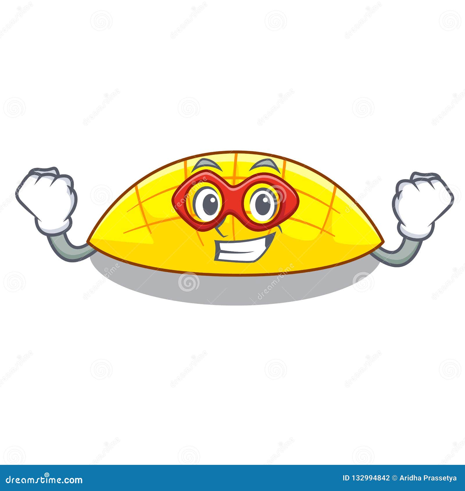 Super Hero Mango Slices on the Over Cartoon Stock Vector - Illustration ...