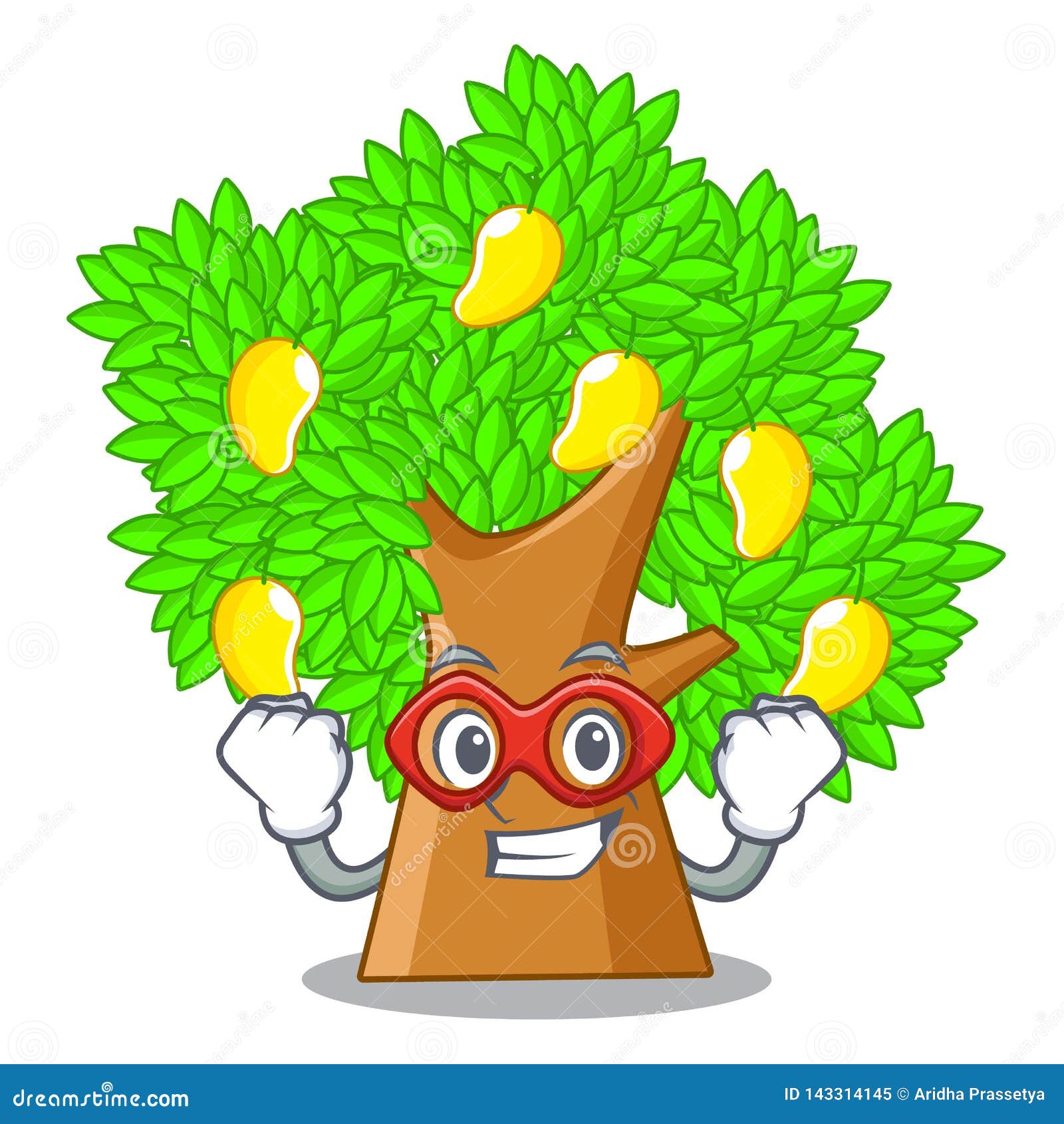 Super Hero Mango Tree in the Cartoon Shape Stock Vector - Illustration ...
