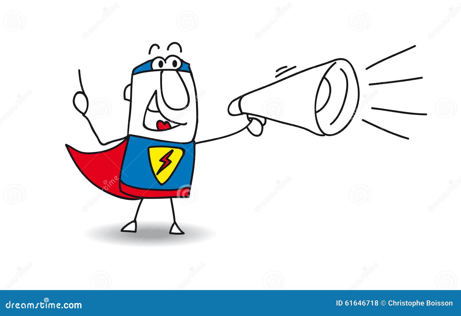 Super Hero with megaphone stock vector. Illustration of concepts - 61646718