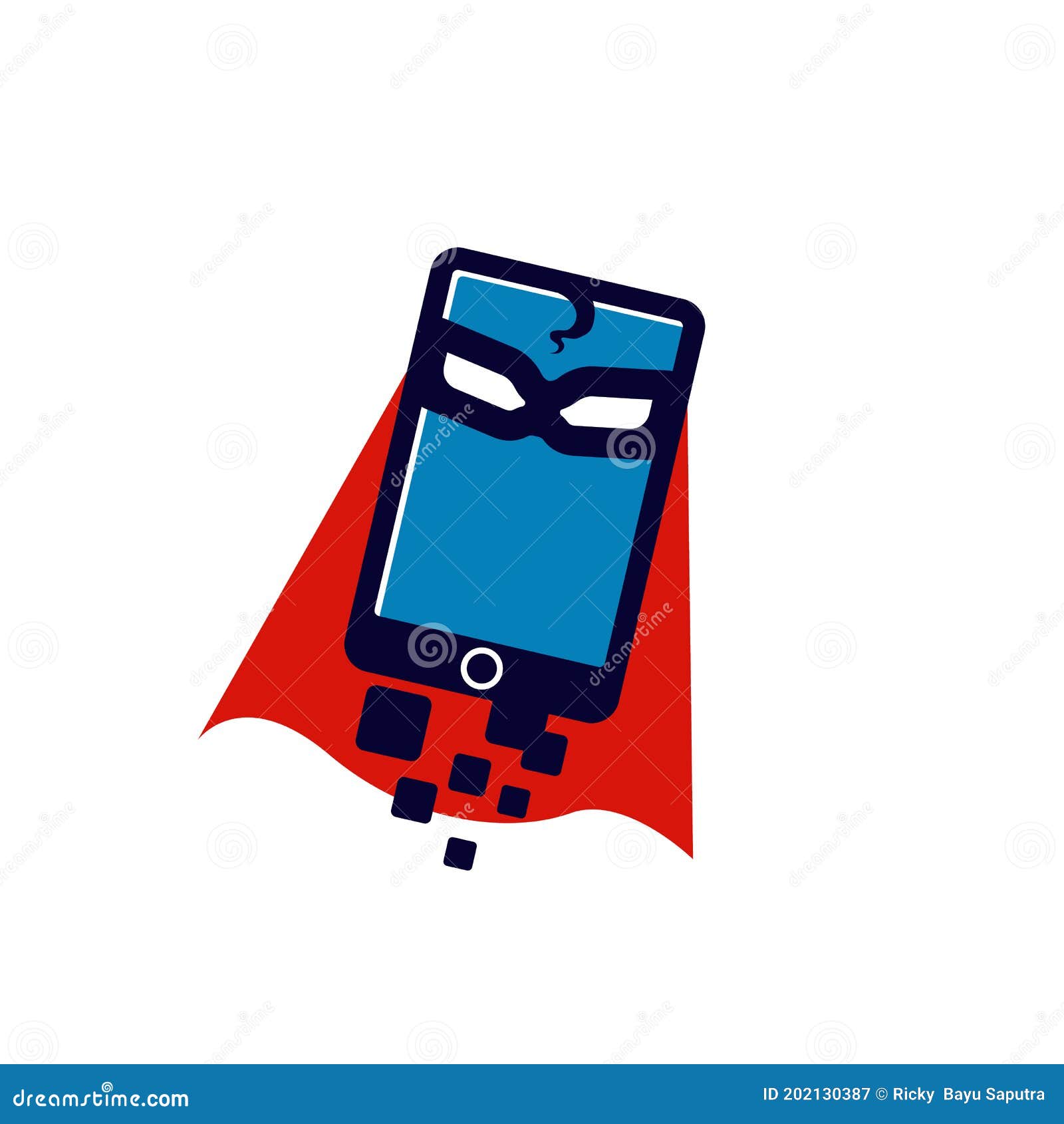 Super Hero Mobile Phone Cartoon Vector Illustration Stock Illustration ...