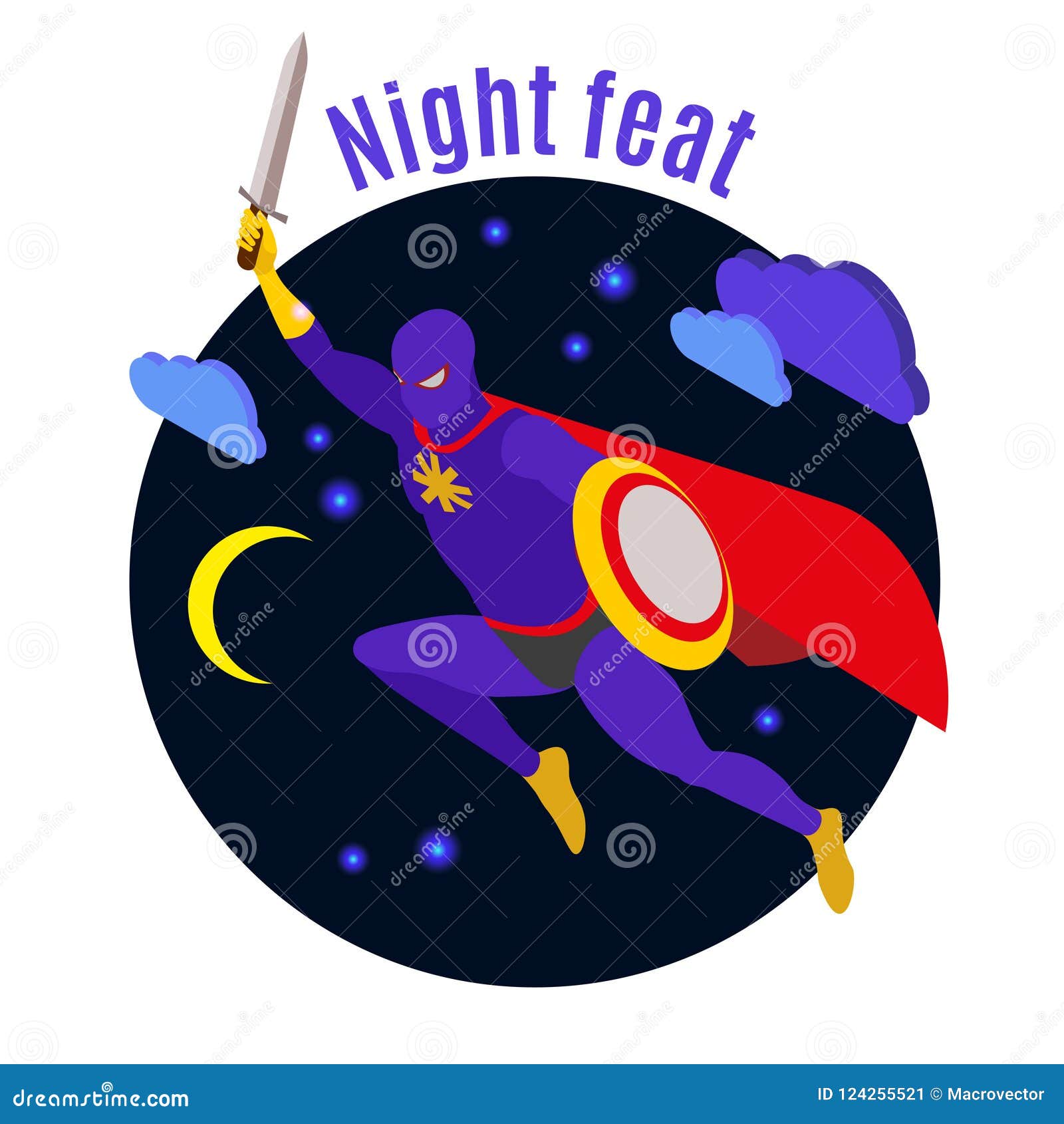 Super Hero Night Activity Illustration Stock Vector - Illustration of ...