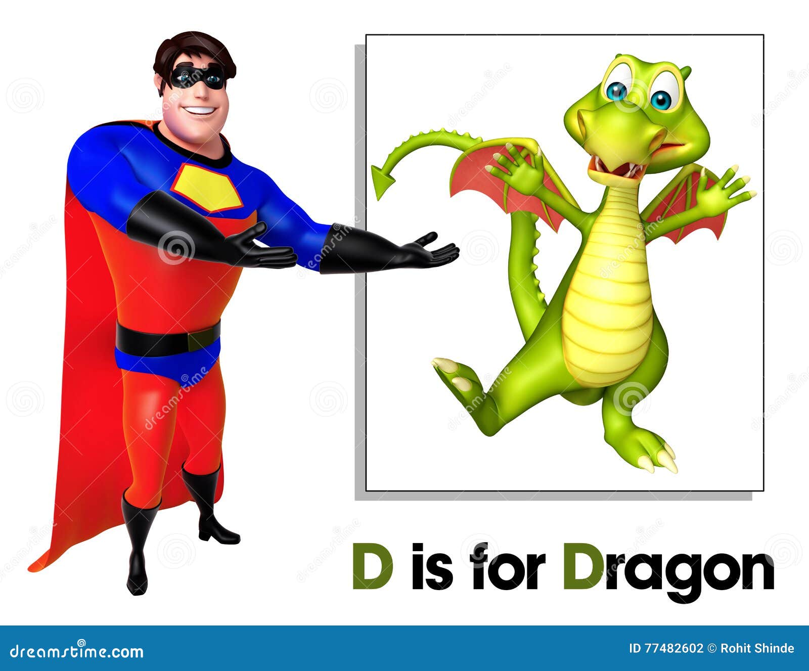 Dragon Pointing At Tower Vector Illustration | CartoonDealer.com #53844900