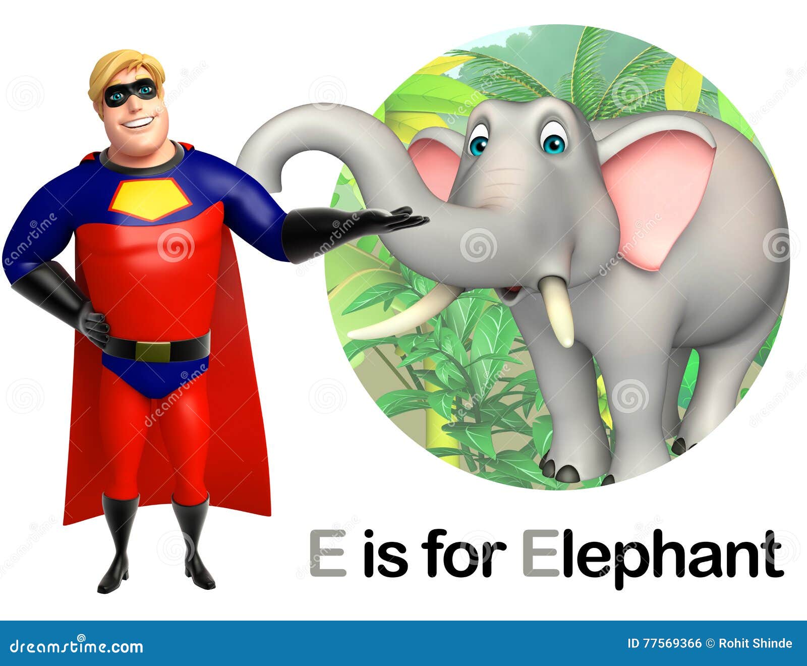 Super Hero Pointing Elephant Stock Illustration - Illustration of ...
