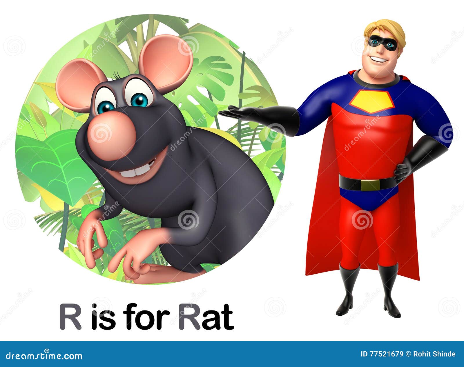 Super hero pointing Rat stock illustration. Illustration of action ...