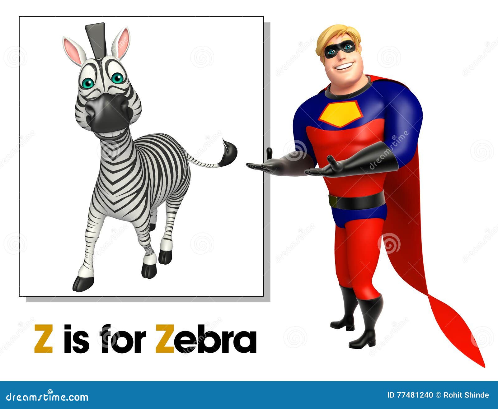 Zebra. Super Duper. Cute Face Of An Animal With Lettering. Childish ...