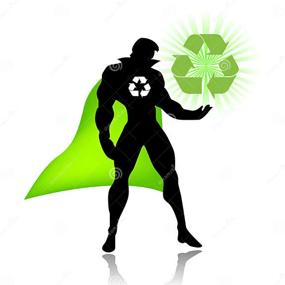 Super hero of recycling stock vector. Illustration of recycling - 8341662