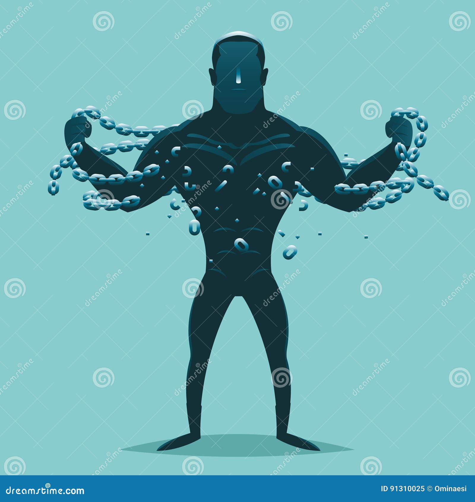 Breaking The Chains - Concept Image With A Ripped Photo Of An Old Rusty ...