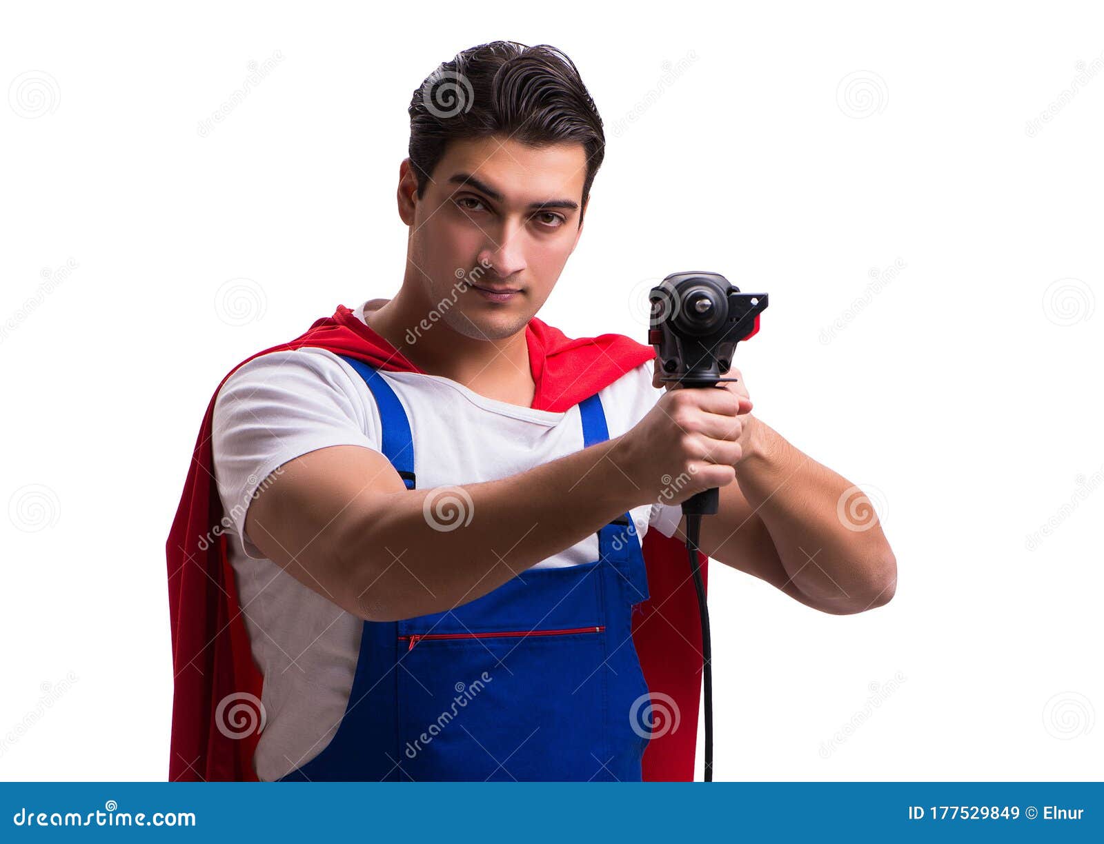 Super Hero Repairman Isolated on the White Stock Image - Image of ...