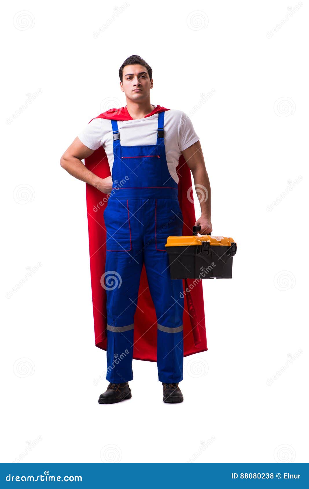 The Super Hero Repairman Isolated on the White Stock Photo - Image of ...