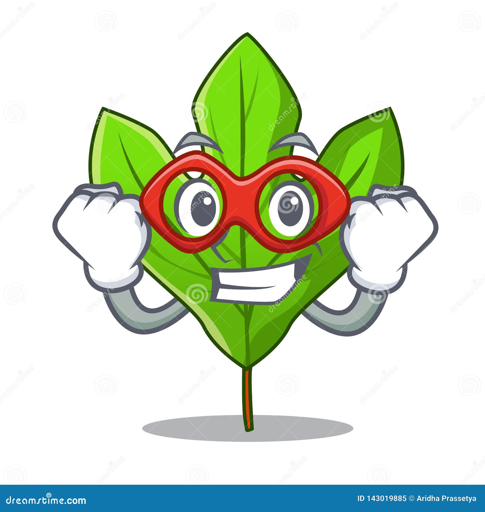 Super Hero Sassafras Leaf in the Cartoon Stem Stock Vector ...