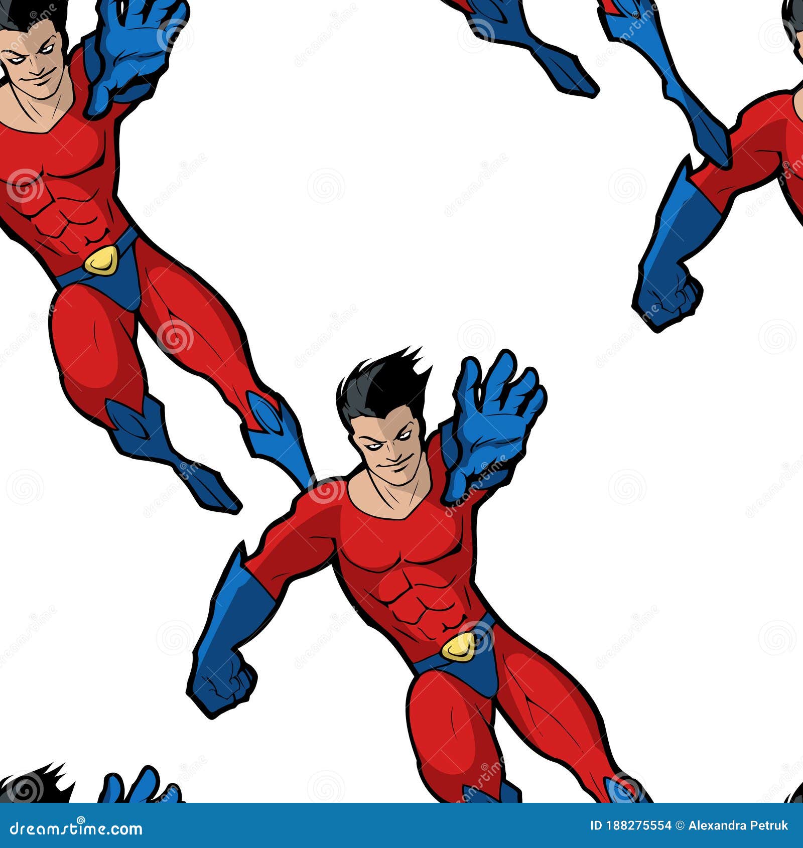 Super Hero in Seamless Texture Stock Illustration - Illustration of ...