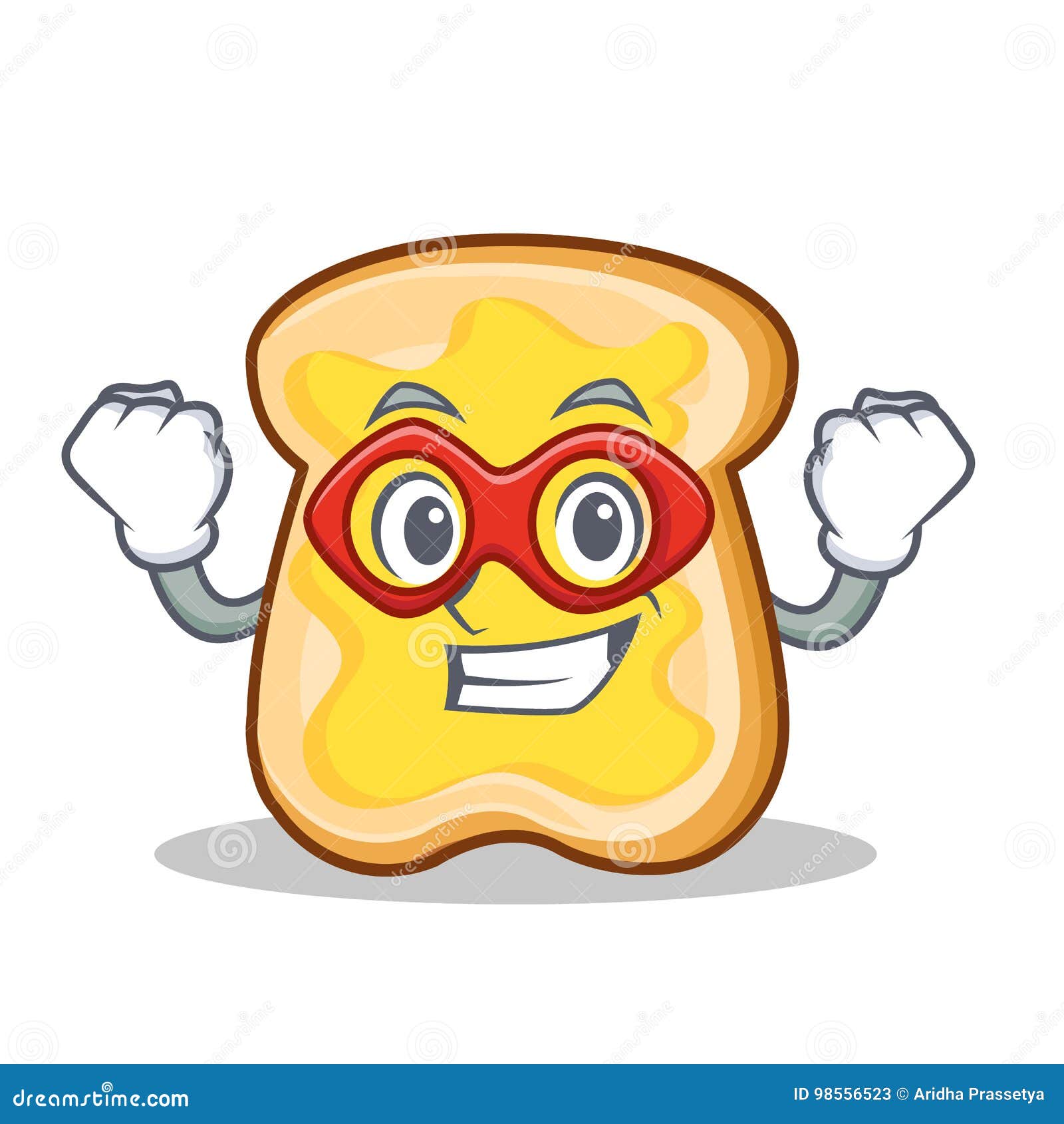 Super Hero Slice Bread Cartoon Character Stock Vector - Illustration of ...